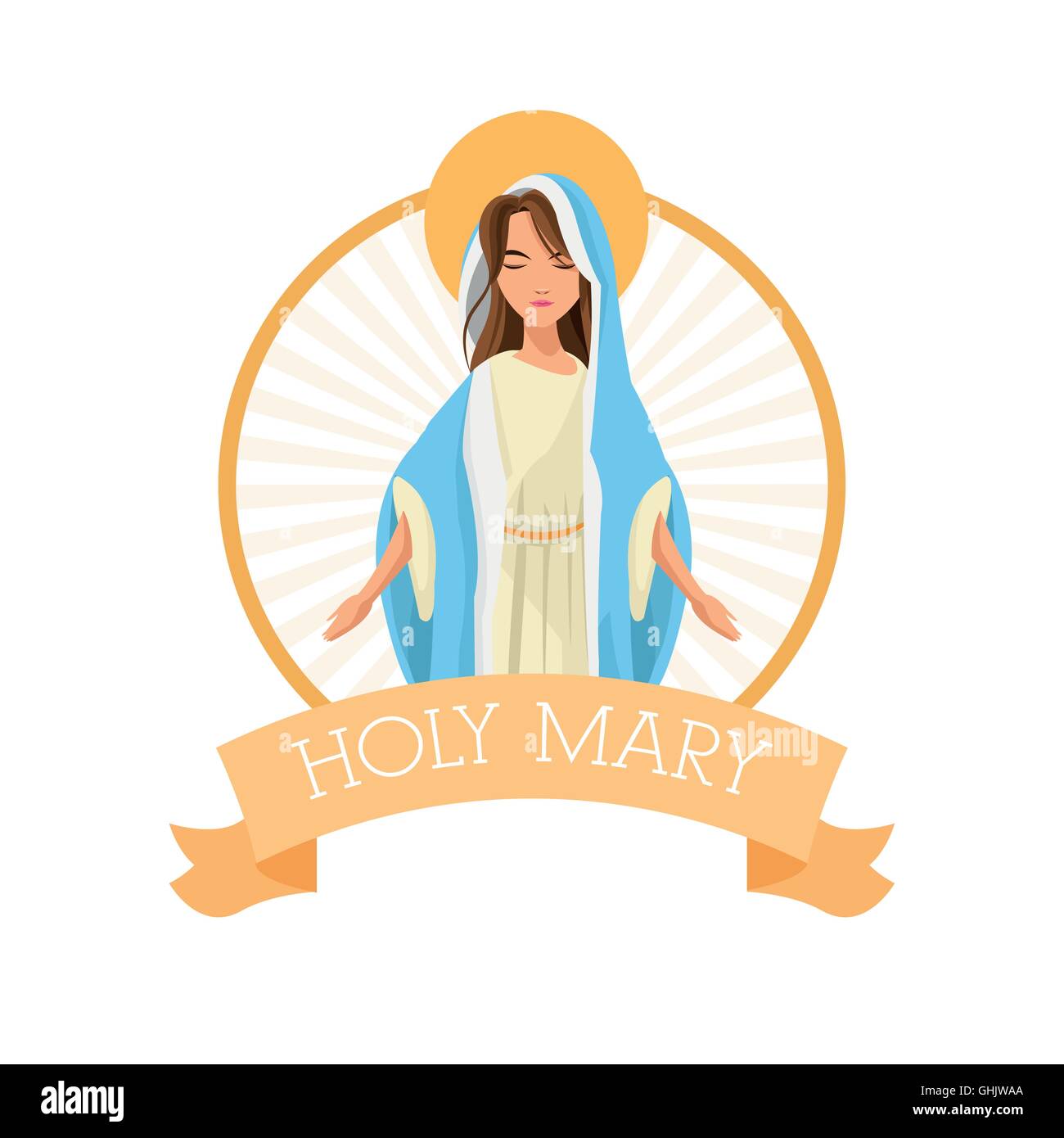 Holy mary girl woman female cartoon Stock Vector Images - Alamy