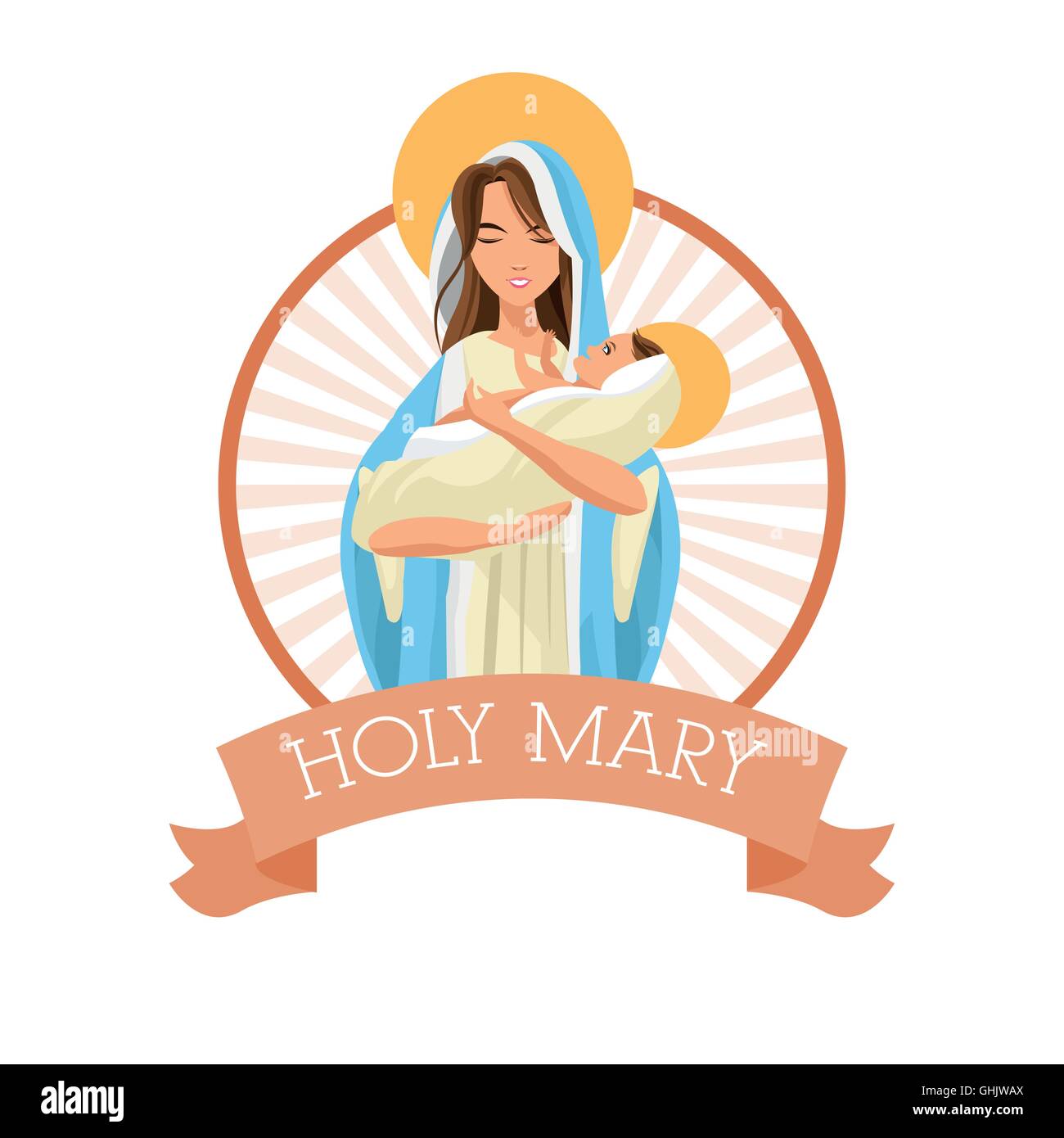 Holy mary baby jesus icon. Vector graphic Stock Vector Image & Art - Alamy