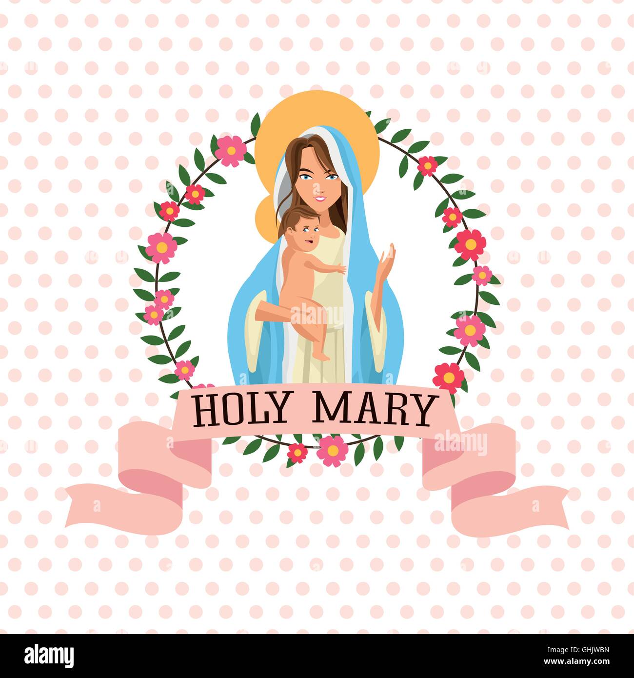 Holy mary girl woman female cartoon Stock Vector Images - Alamy