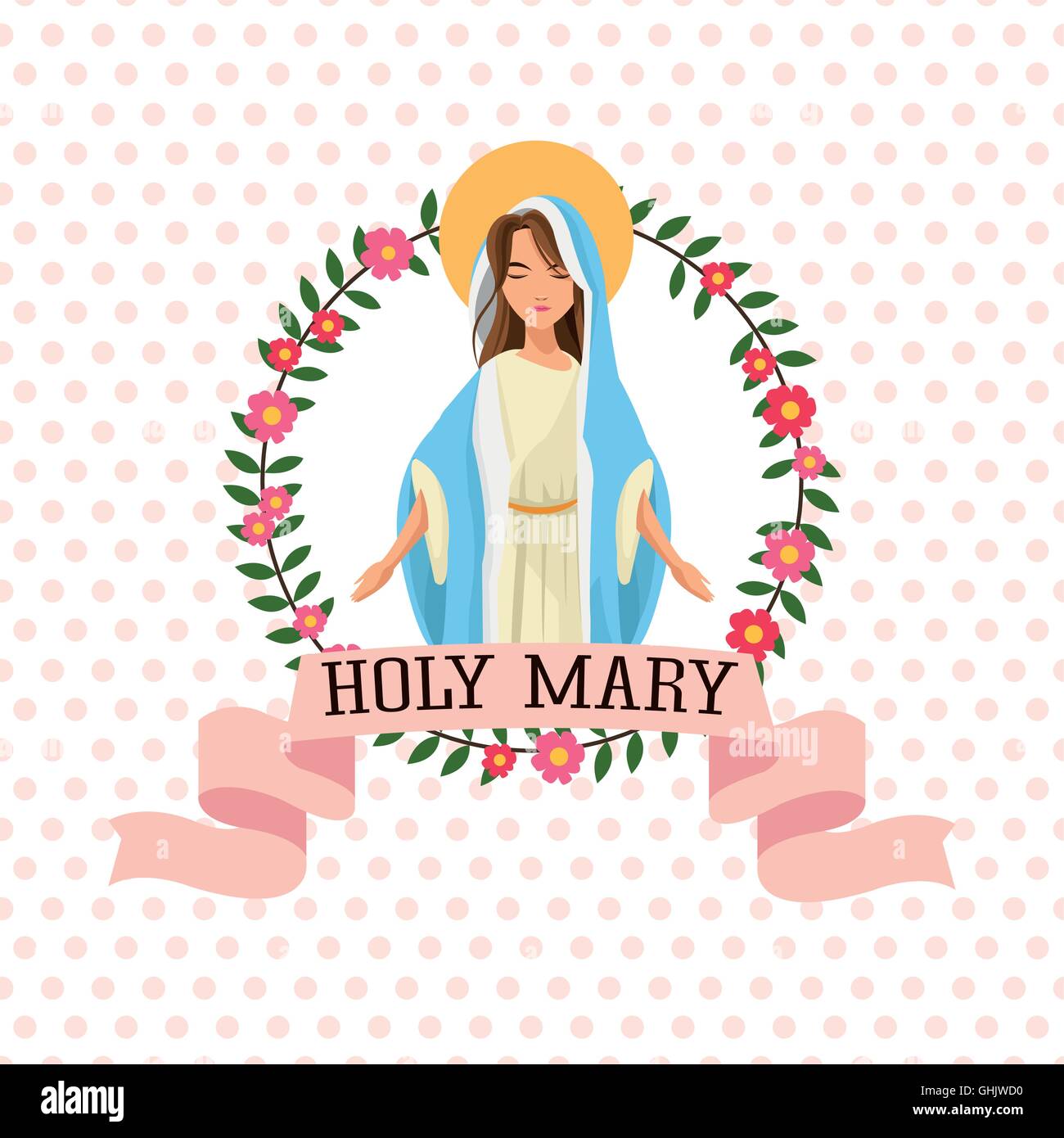 Holy mary girl woman female cartoon Stock Vector Images - Alamy