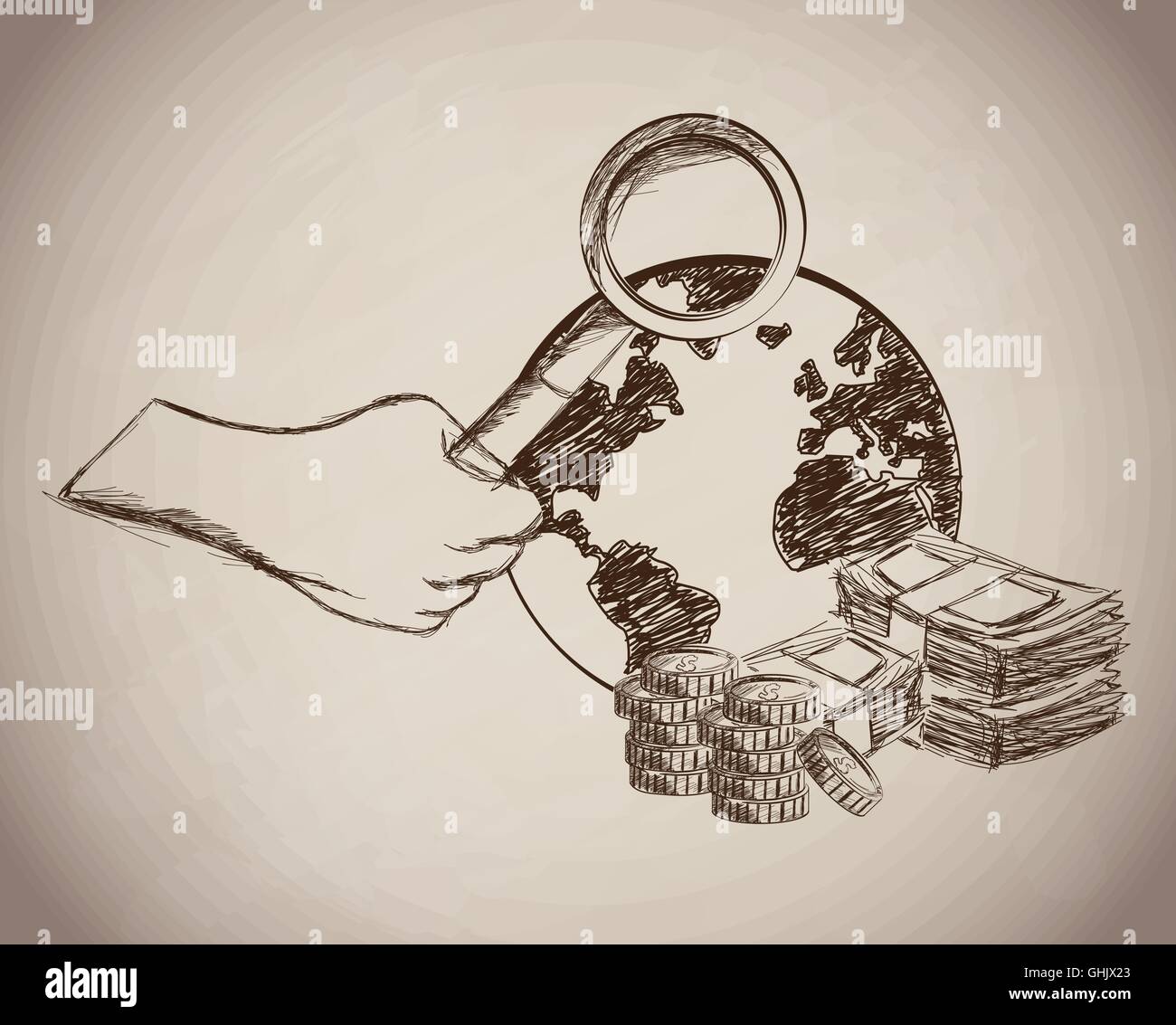 Money bills planet icon hi-res stock photography and images - Alamy