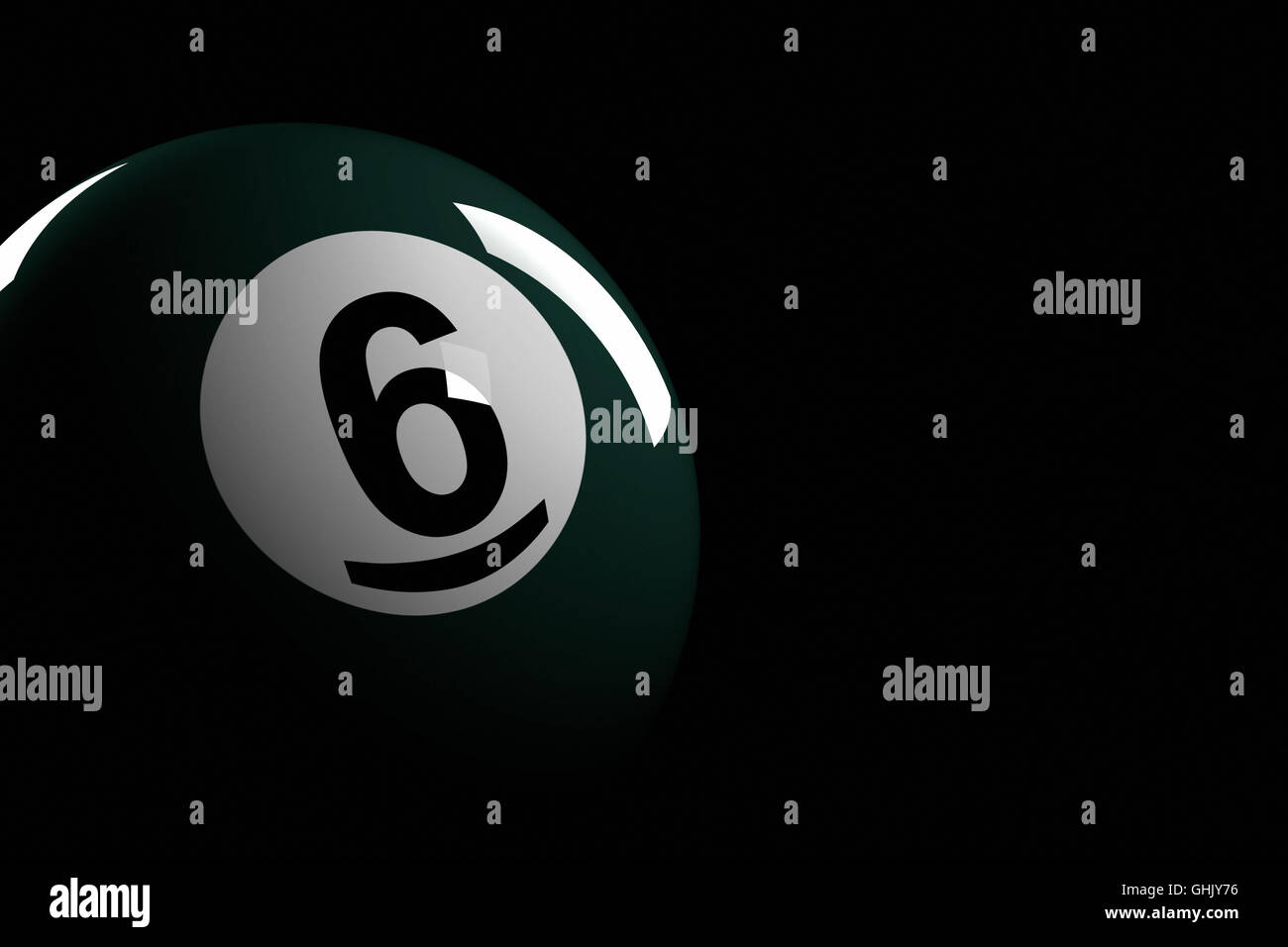 3D rendering of pool ball number 6 Stock Photo - Alamy