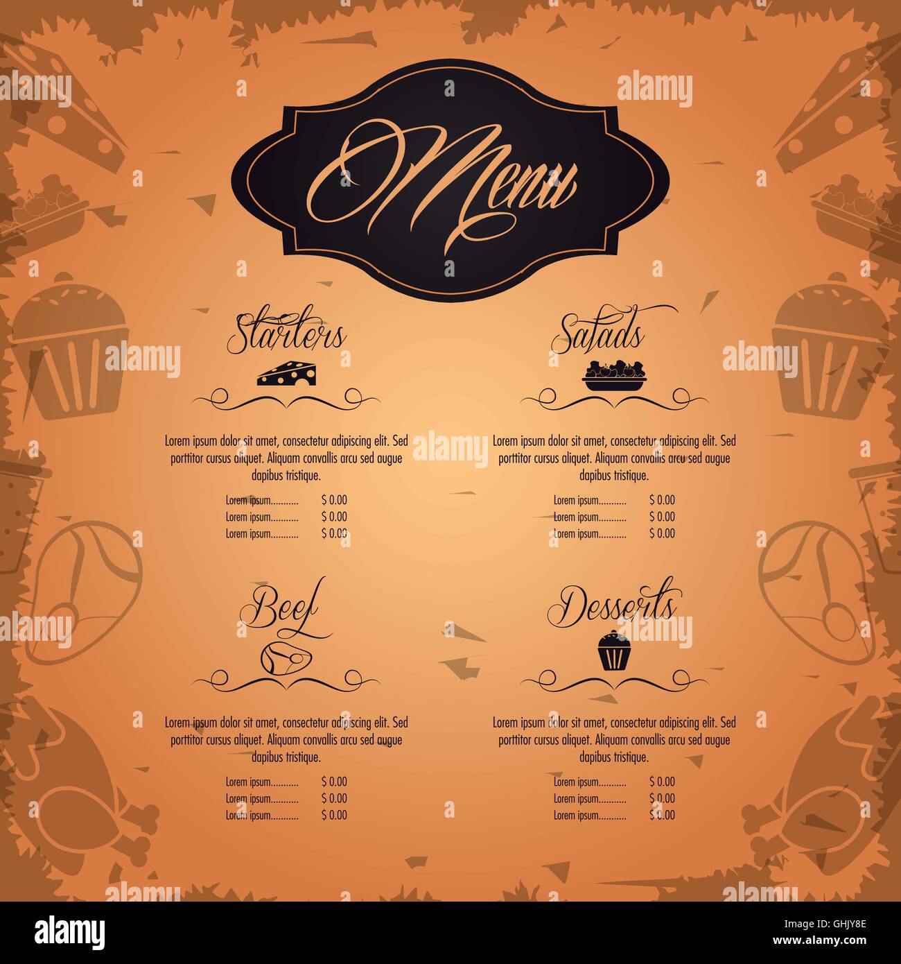 Starters restaurant Stock Vector Images - Alamy