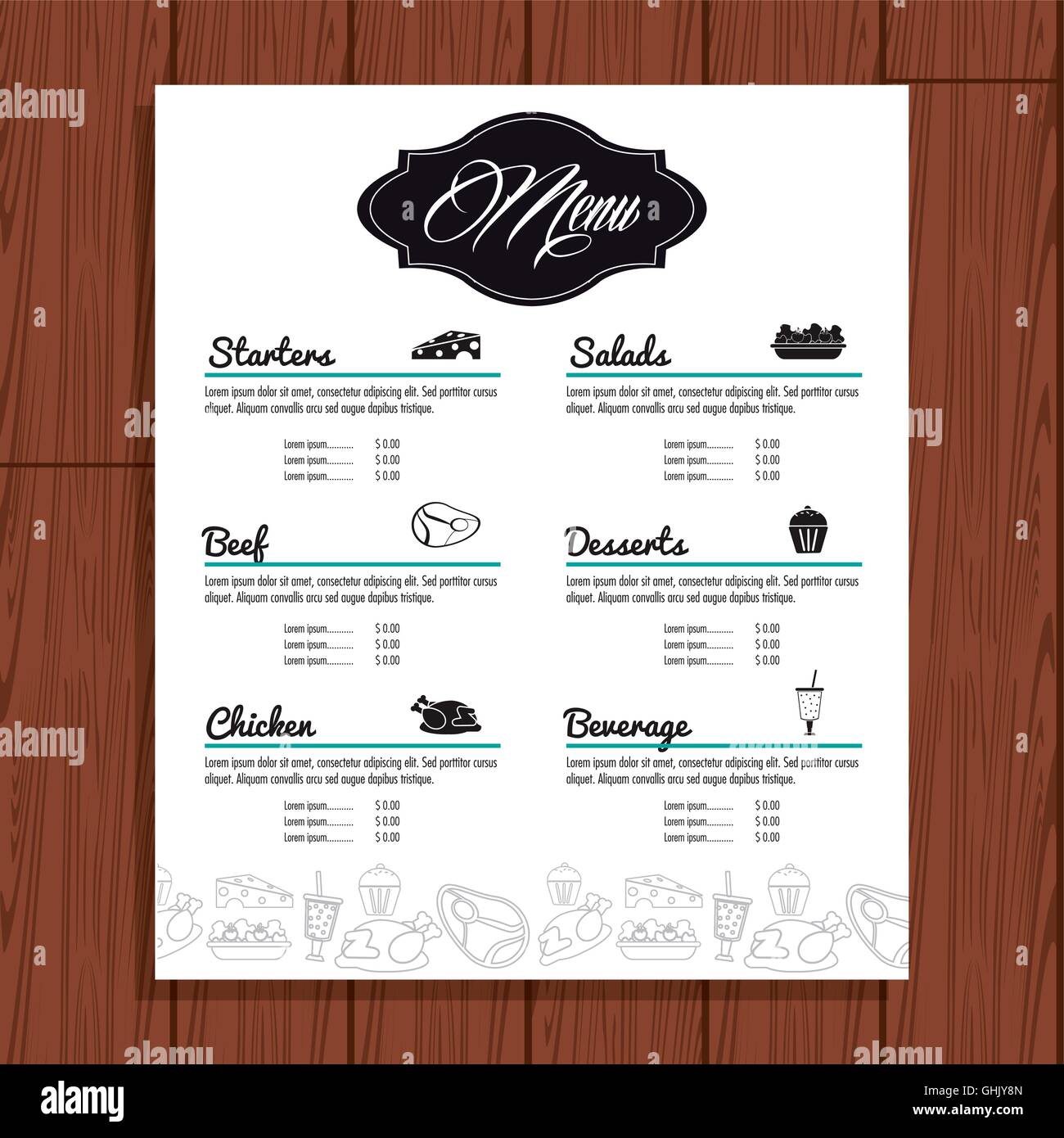 Starters restaurant Stock Vector Images - Alamy