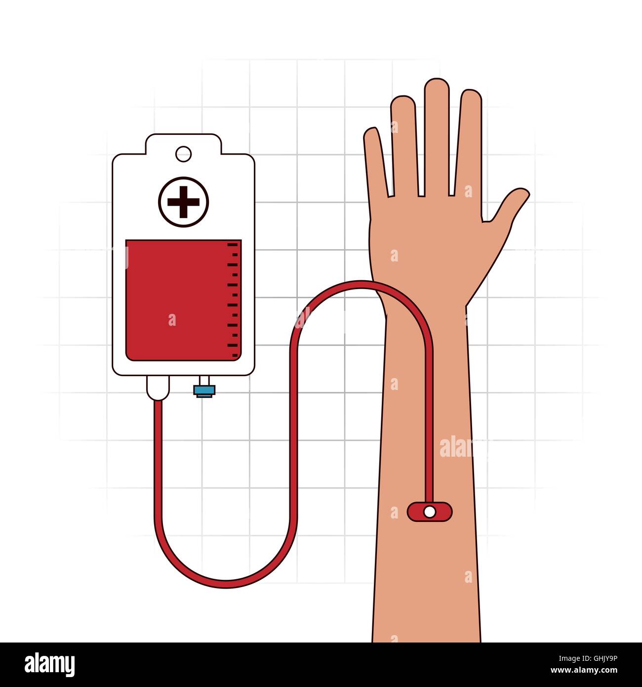 arm bag hand blood donation icon. Vector graphic Stock Vector Image ...