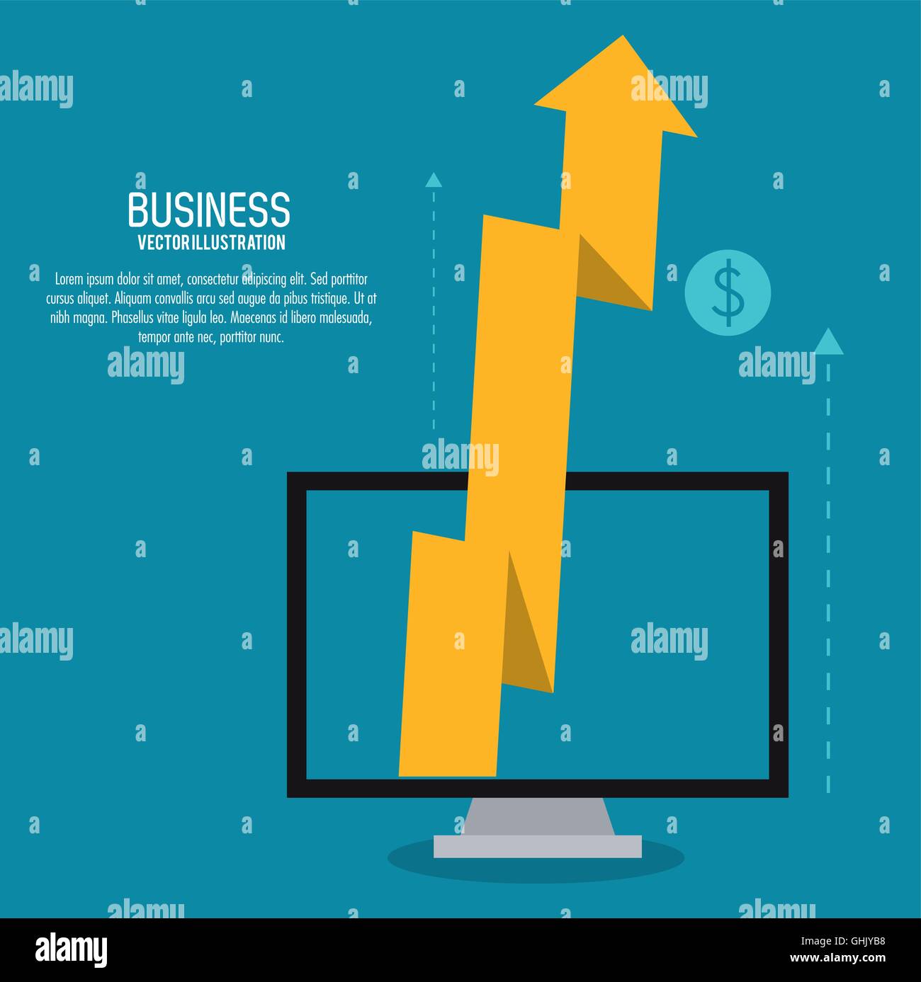 computer arrow growth business icon. Vector graphic Stock Vector Image ...