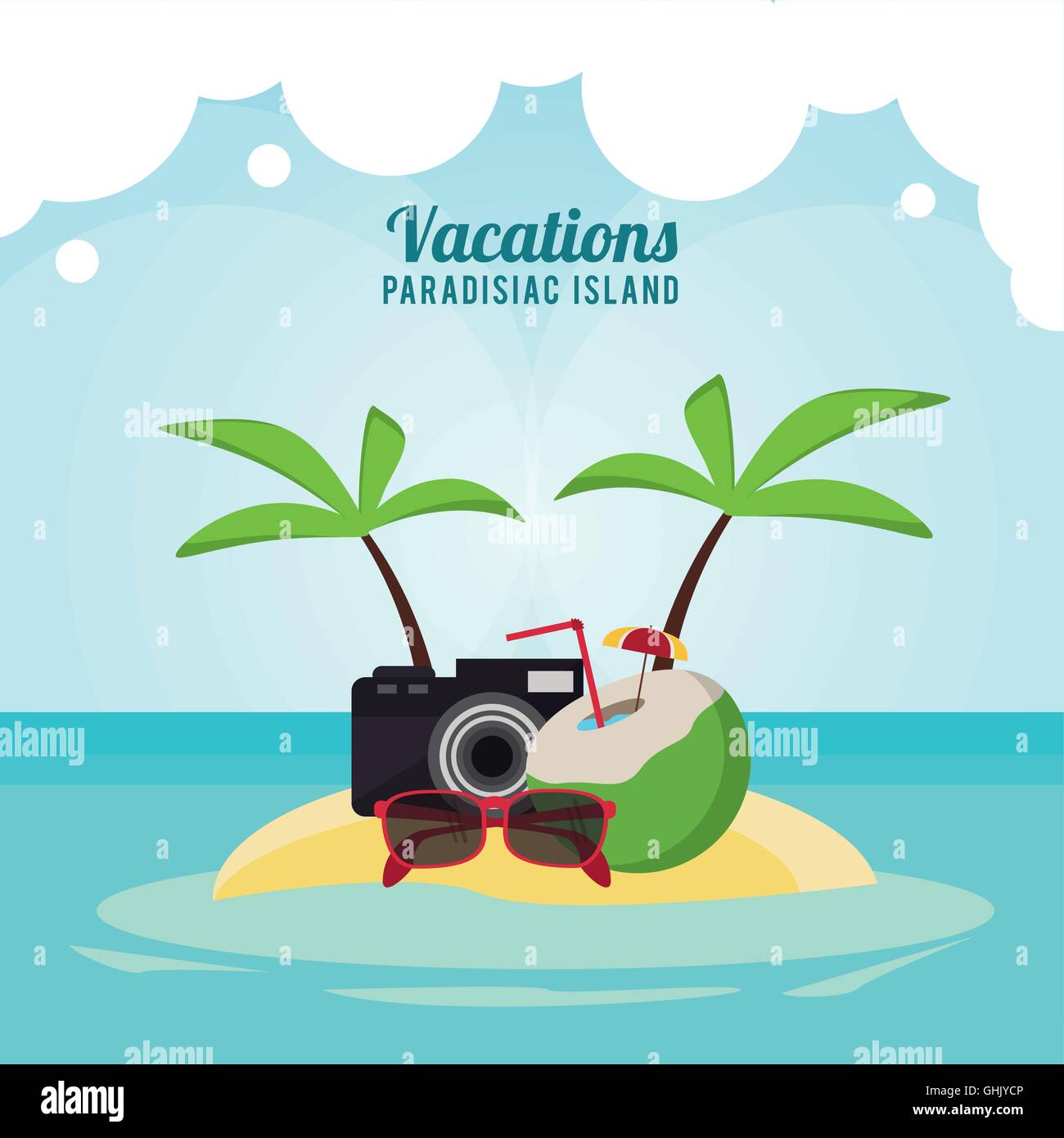 palm tree summer holiday vacation icon. Vector graphic Stock Vector ...