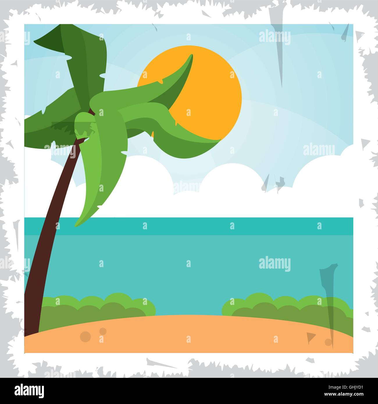 palm tree summer holiday vacation icon. Vector graphic Stock Vector ...