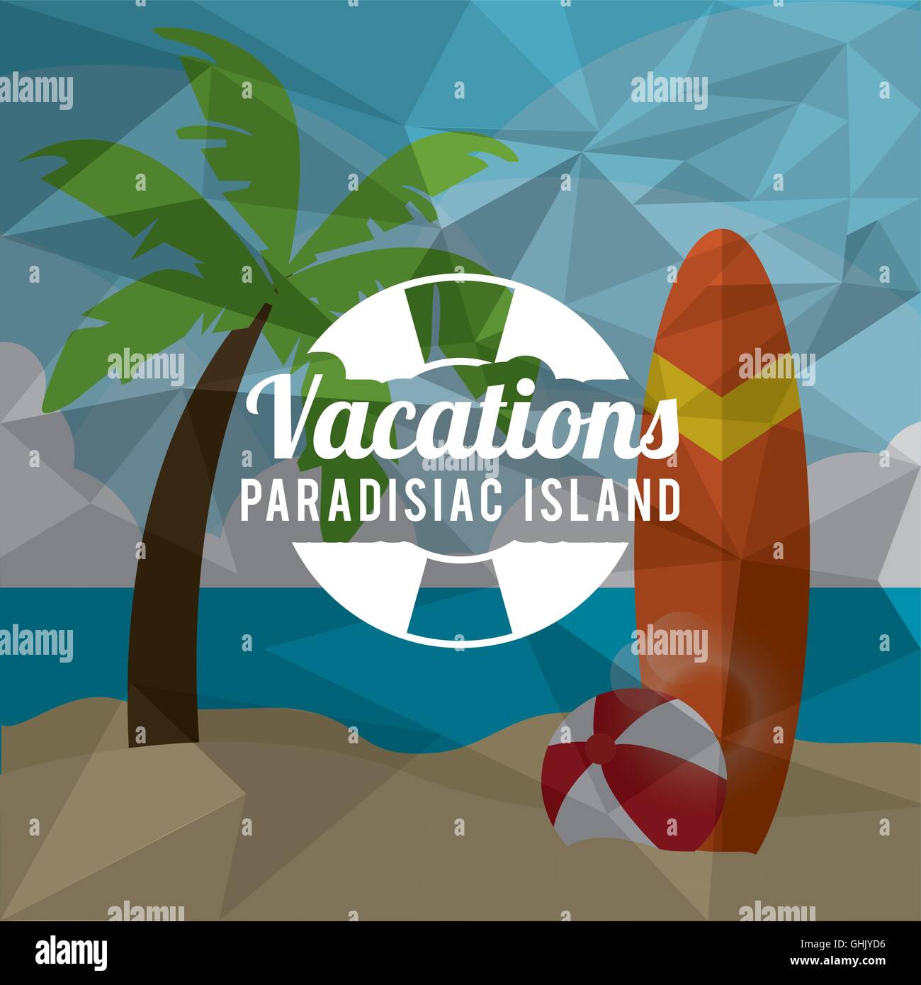 palm tree summer holiday vacation icon. Vector graphic Stock Vector ...
