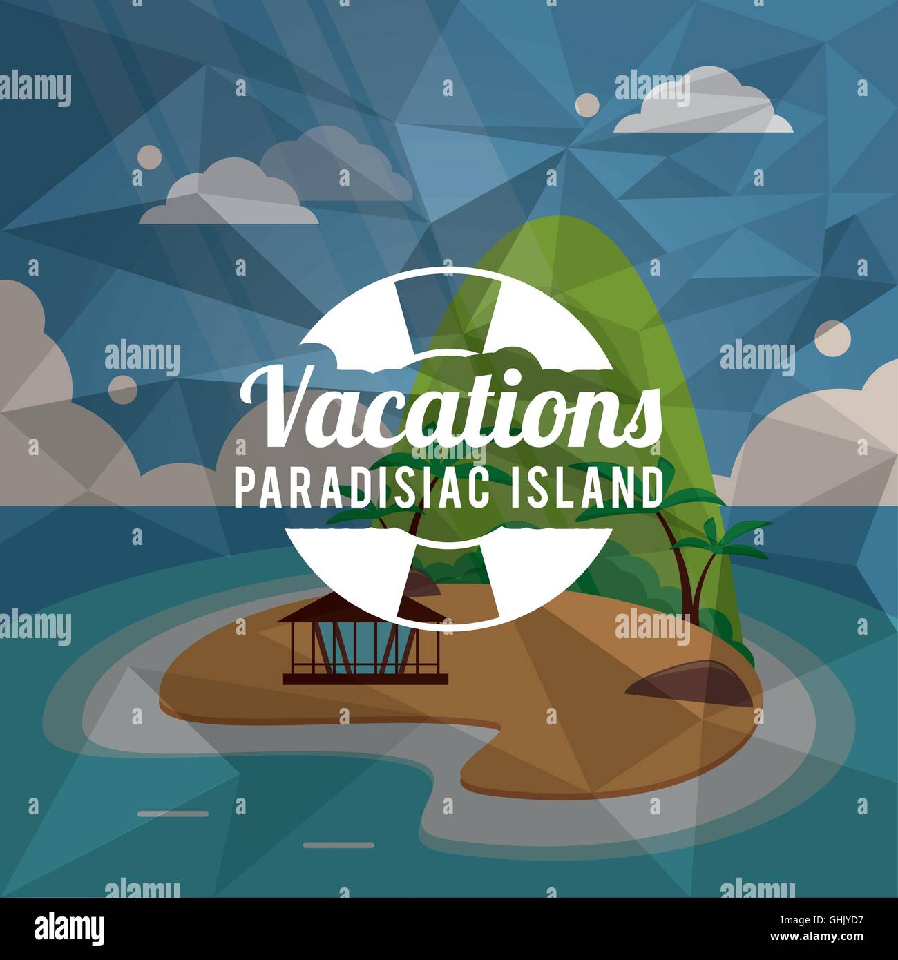 island summer holiday vacation icon. Vector graphic Stock Vector Image ...