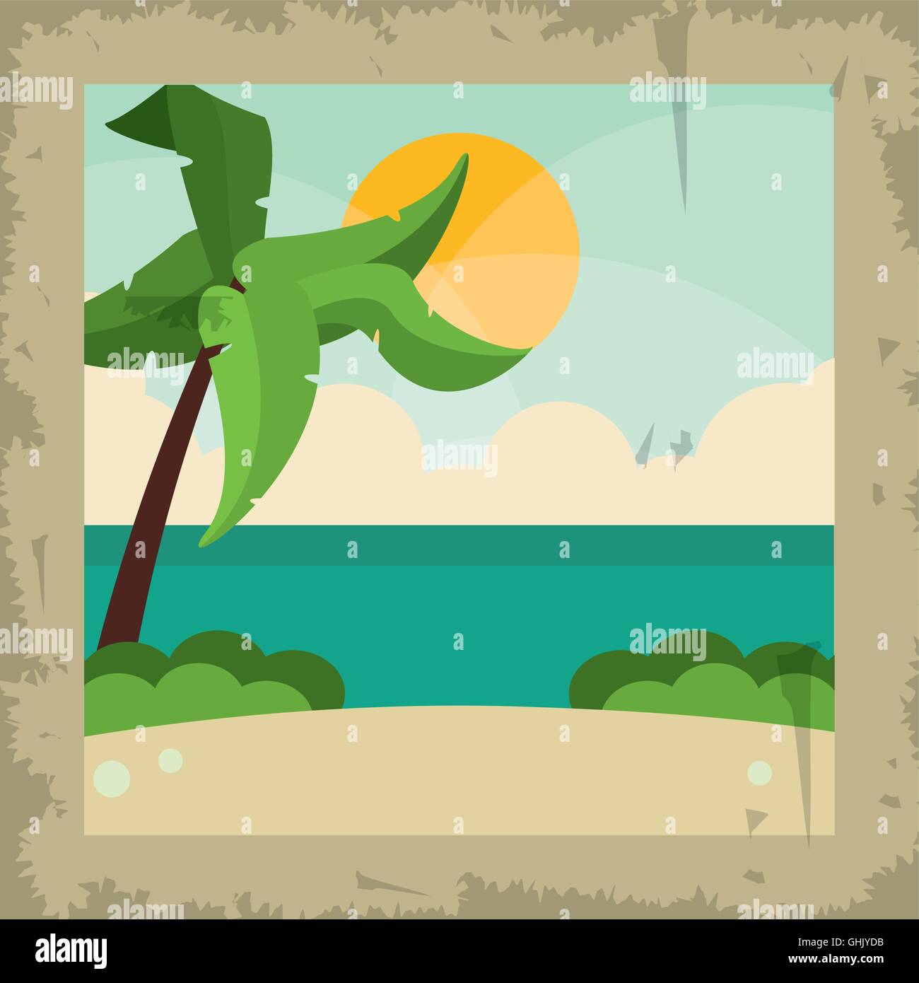 palm tree summer holiday vacation icon. Vector graphic Stock Vector ...