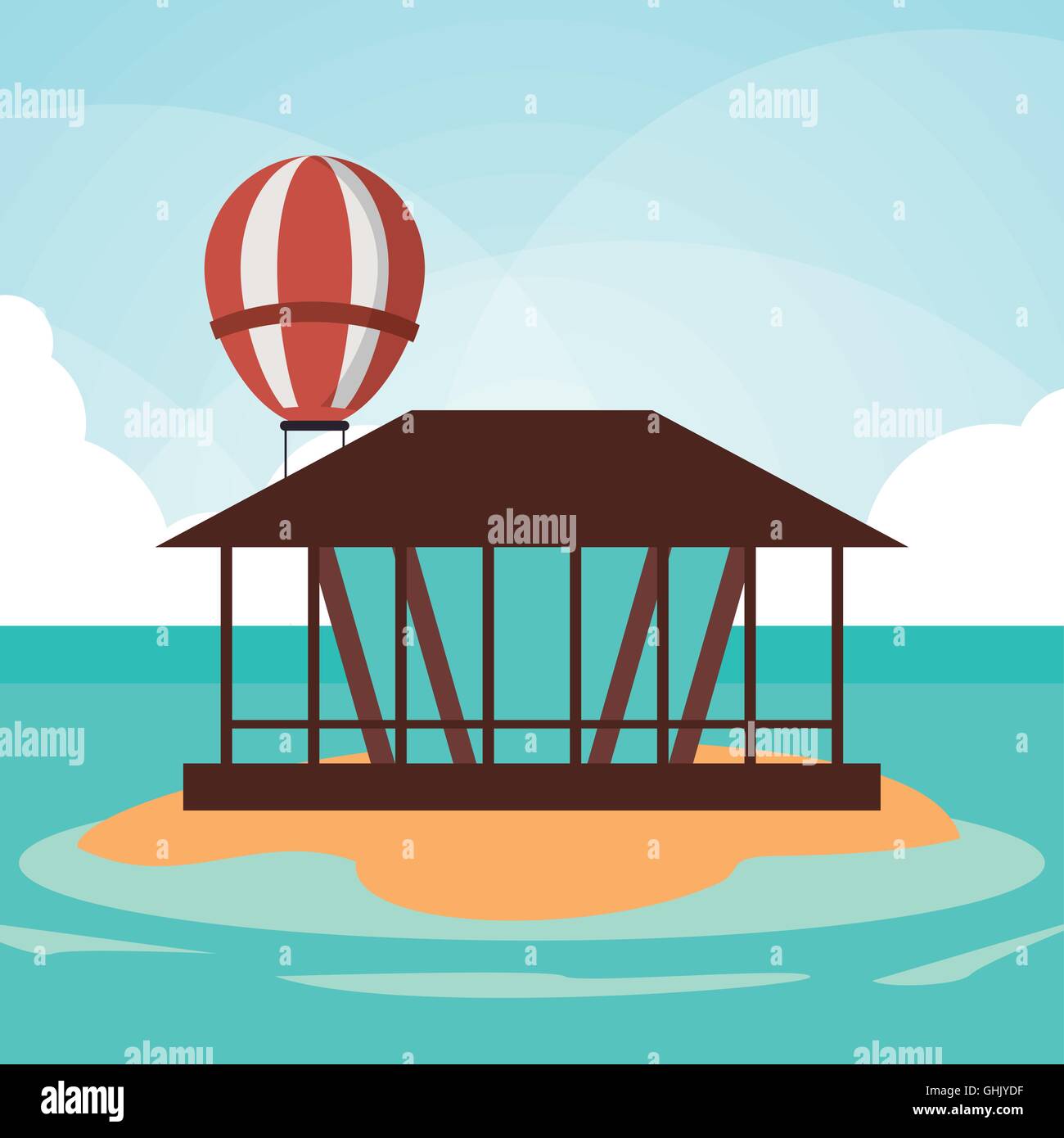 island summer holiday vacation icon. Vector graphic Stock Vector Image ...