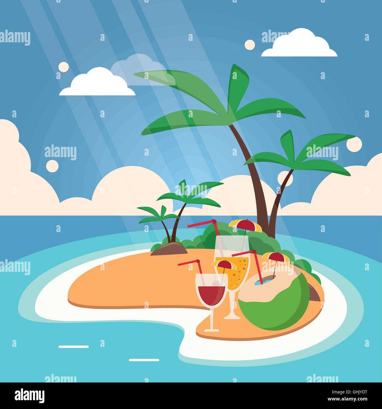palm tree summer holiday vacation icon. Vector graphic Stock Vector ...