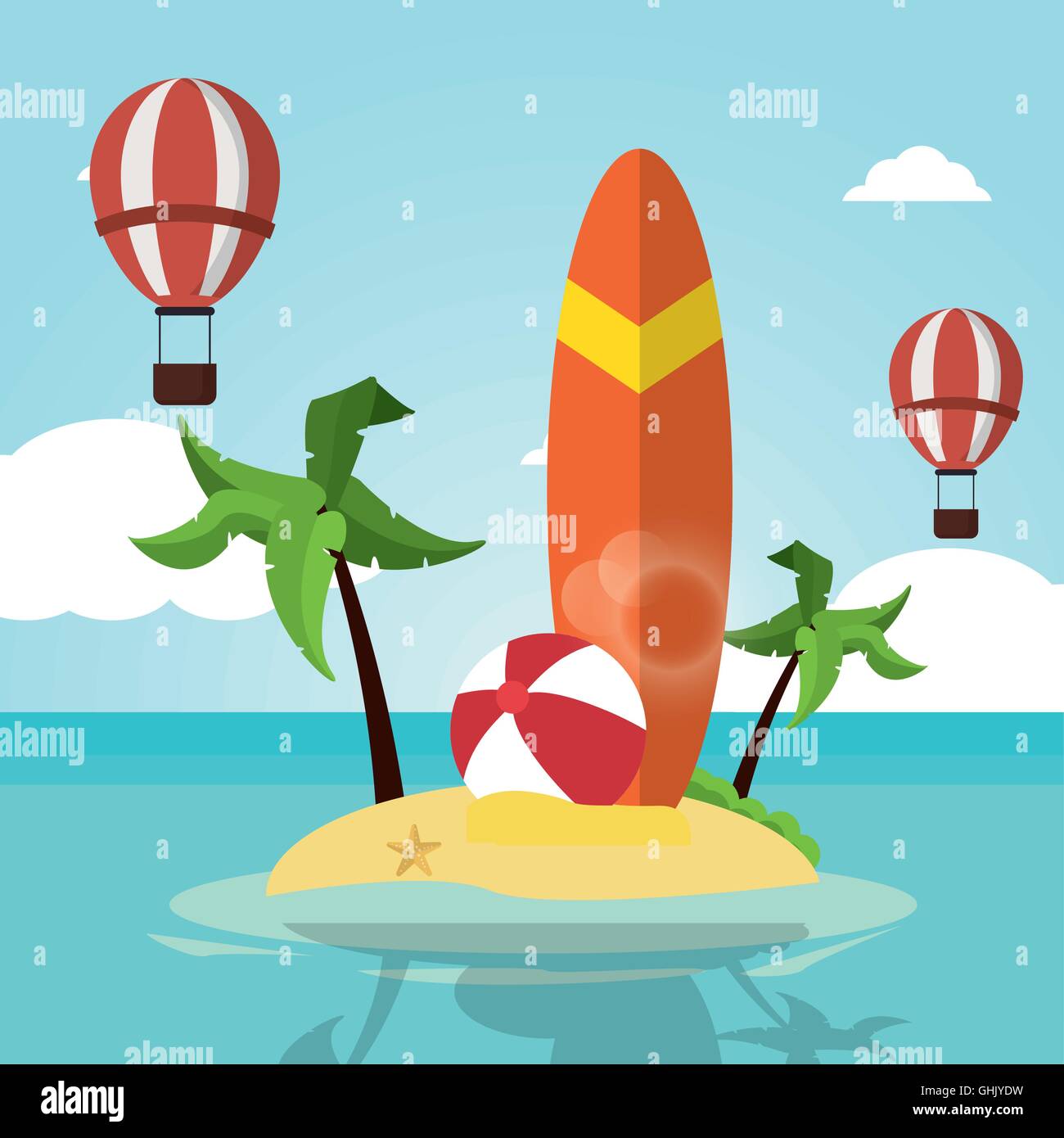 palm tree summer holiday vacation icon. Vector graphic Stock Vector ...