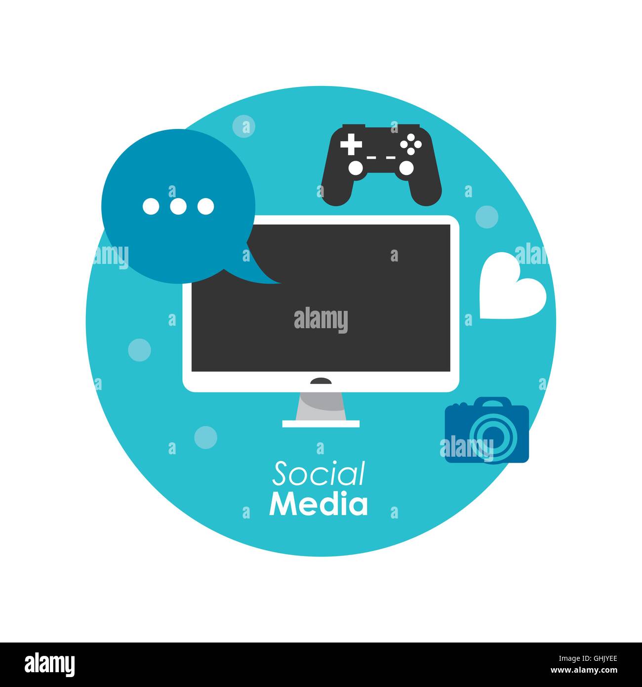 computer gadget social media icon set. Vector graphic Stock Vector ...