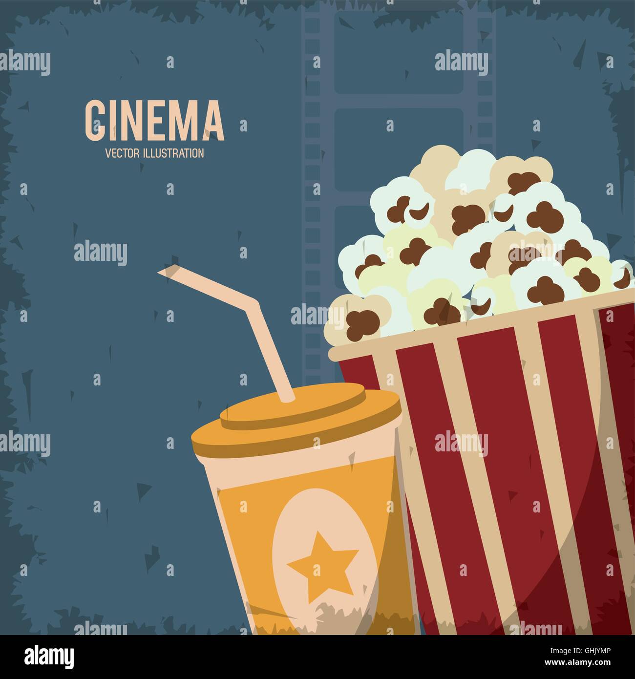 pop corn soda movie film cinema icon. Vector graphic Stock Vector Image ...