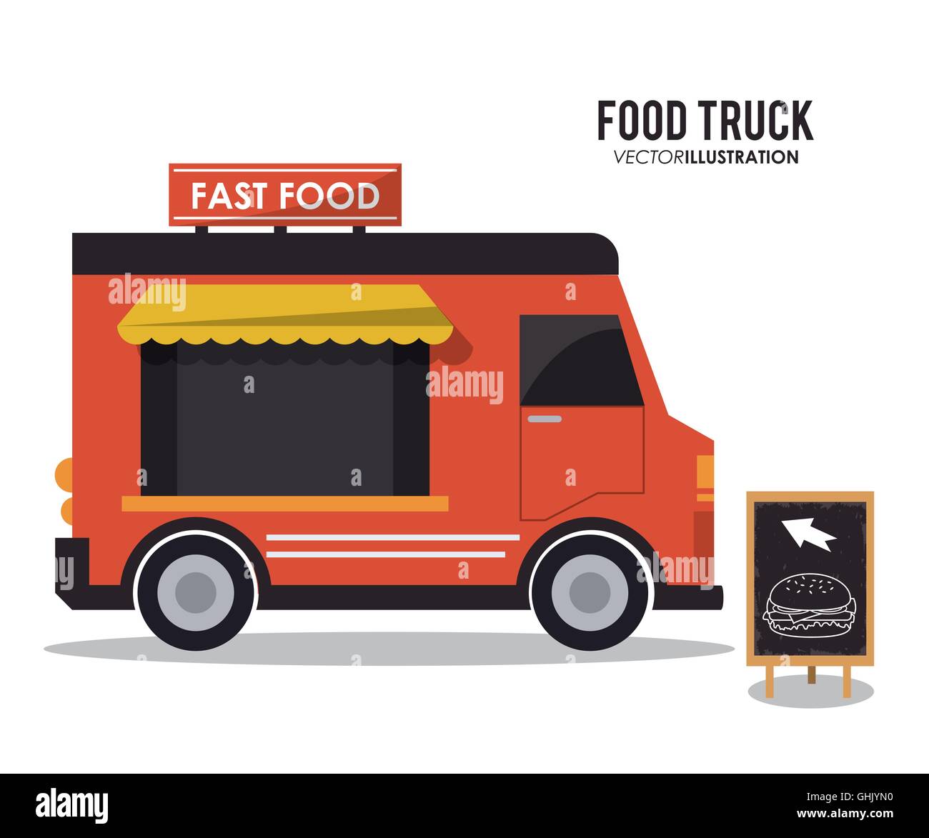 hamburger truck fast food icon. Vector graphic Stock Vector Image & Art ...