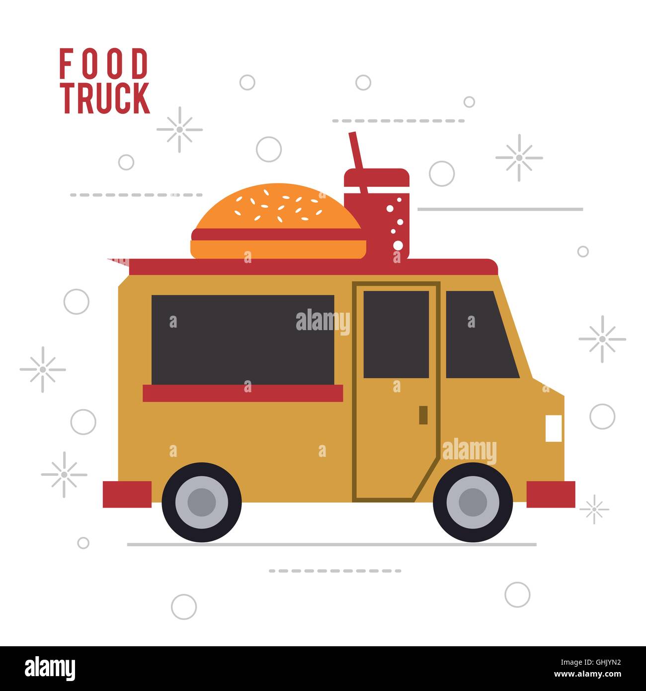 hamburger truck fast food icon. Vector graphic Stock Vector Image & Art ...