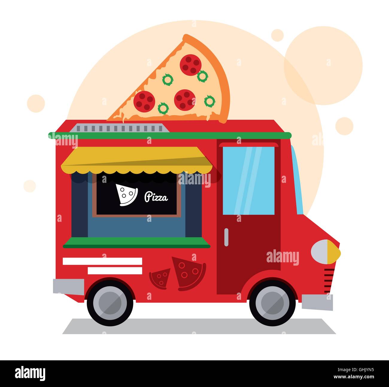 pizza truck fast food icon. Vector graphic Stock Vector Image & Art - Alamy