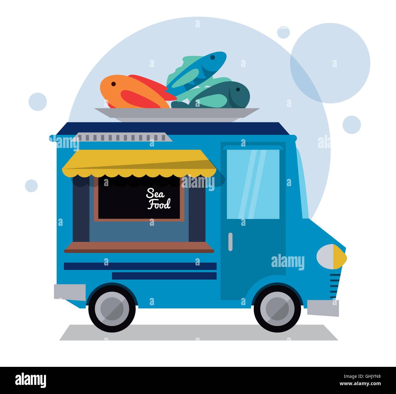 sea food truck fast food icon. Vector graphic Stock Vector Image & Art ...