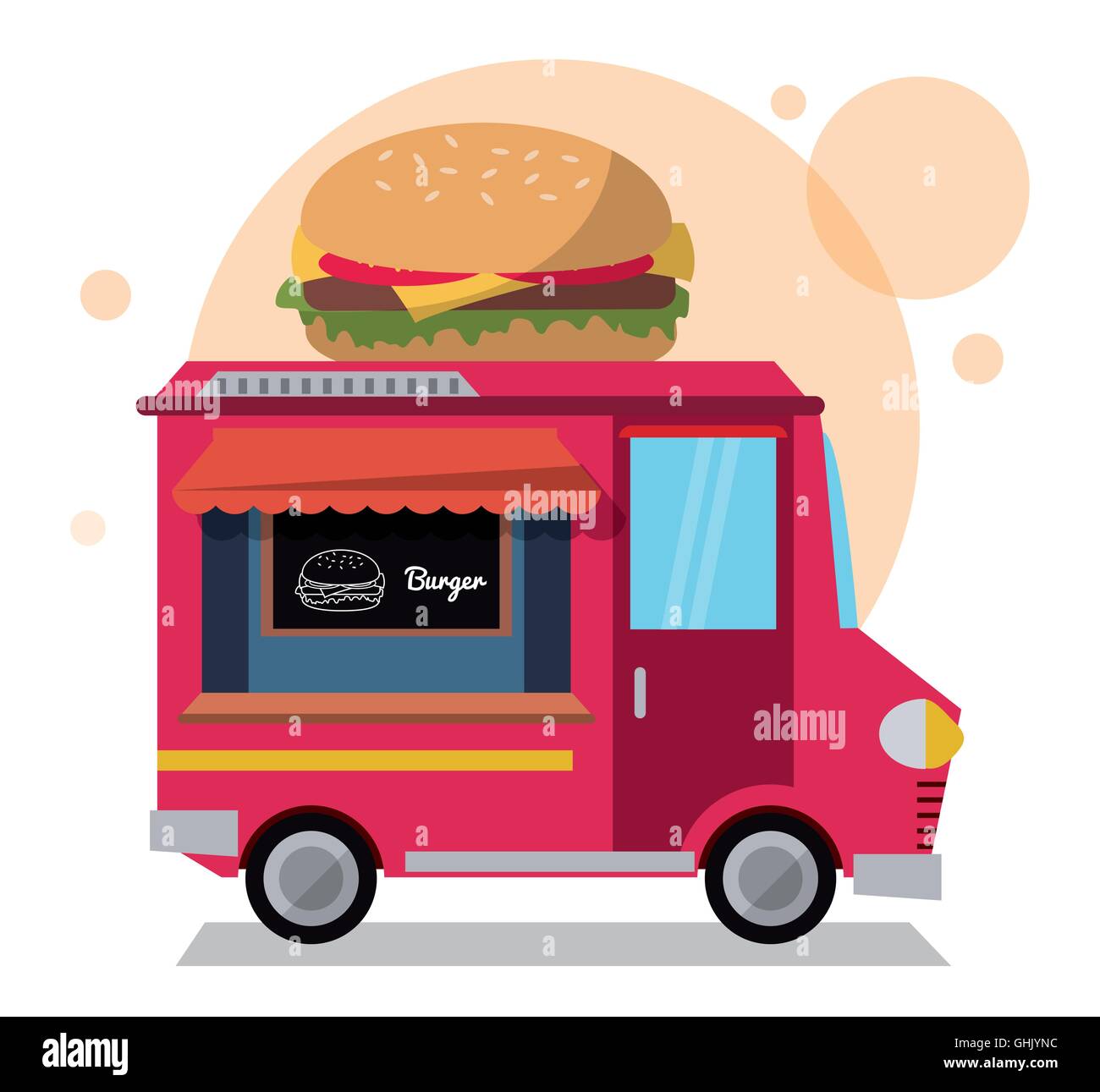 hamburger truck fast food icon. Vector graphic Stock Vector Image & Art ...