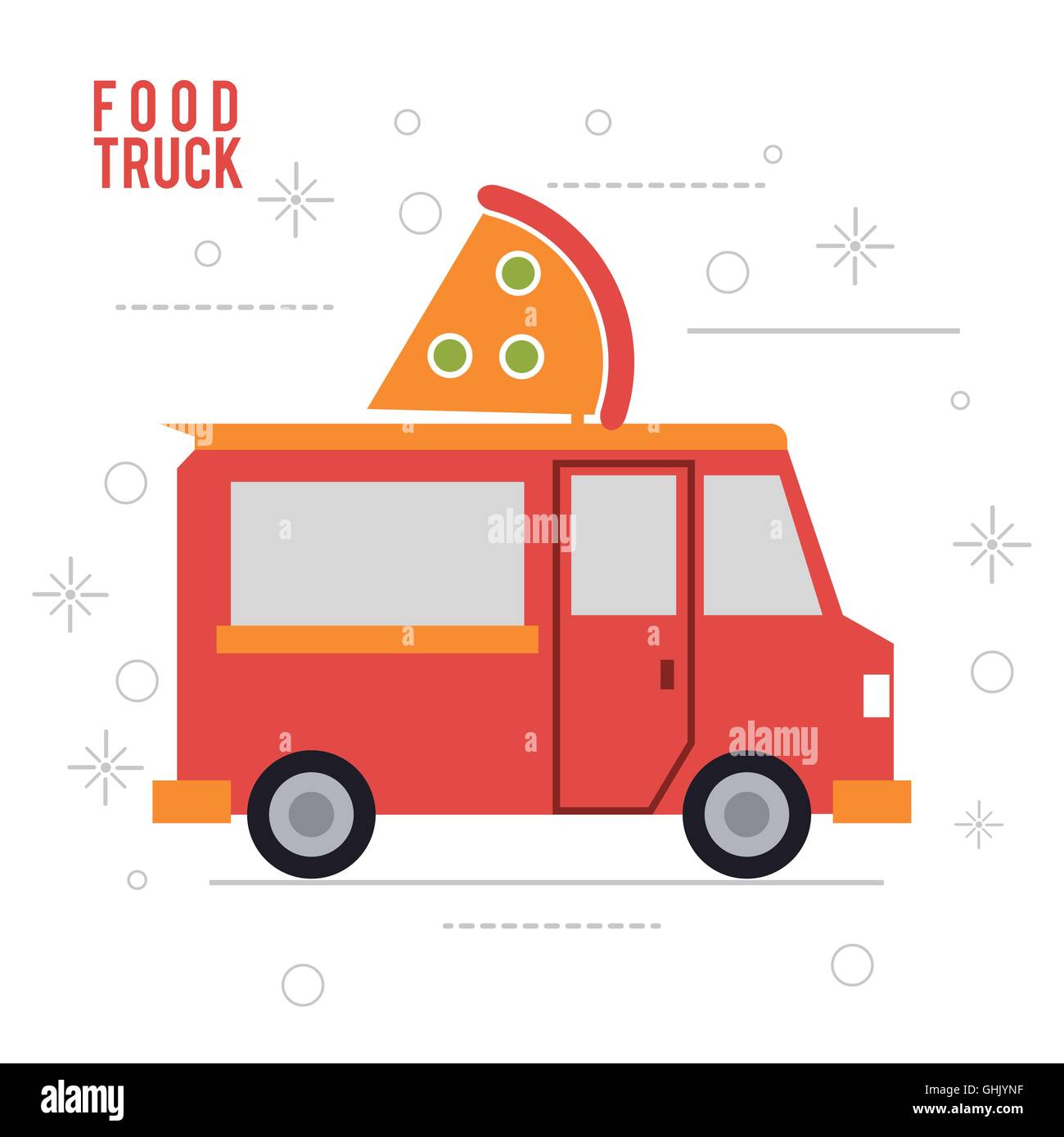 pizza truck fast food icon. Vector graphic Stock Vector Image & Art - Alamy