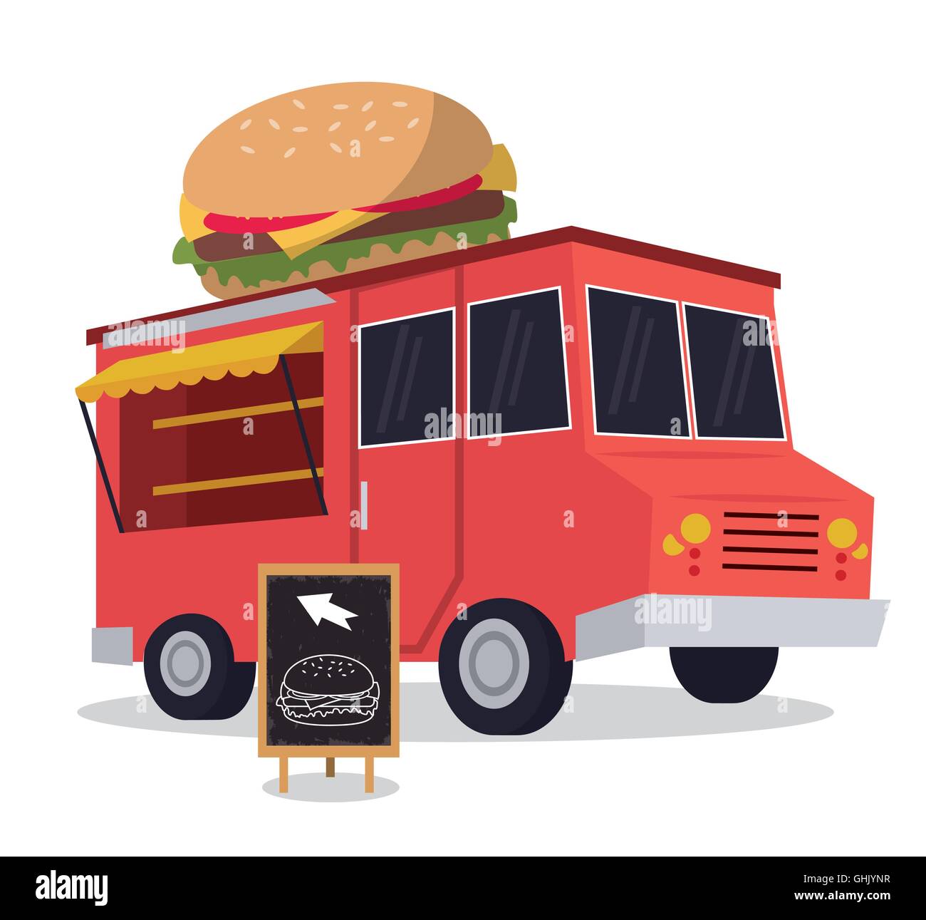 hamburger truck fast food icon. Vector graphic Stock Vector Image & Art ...