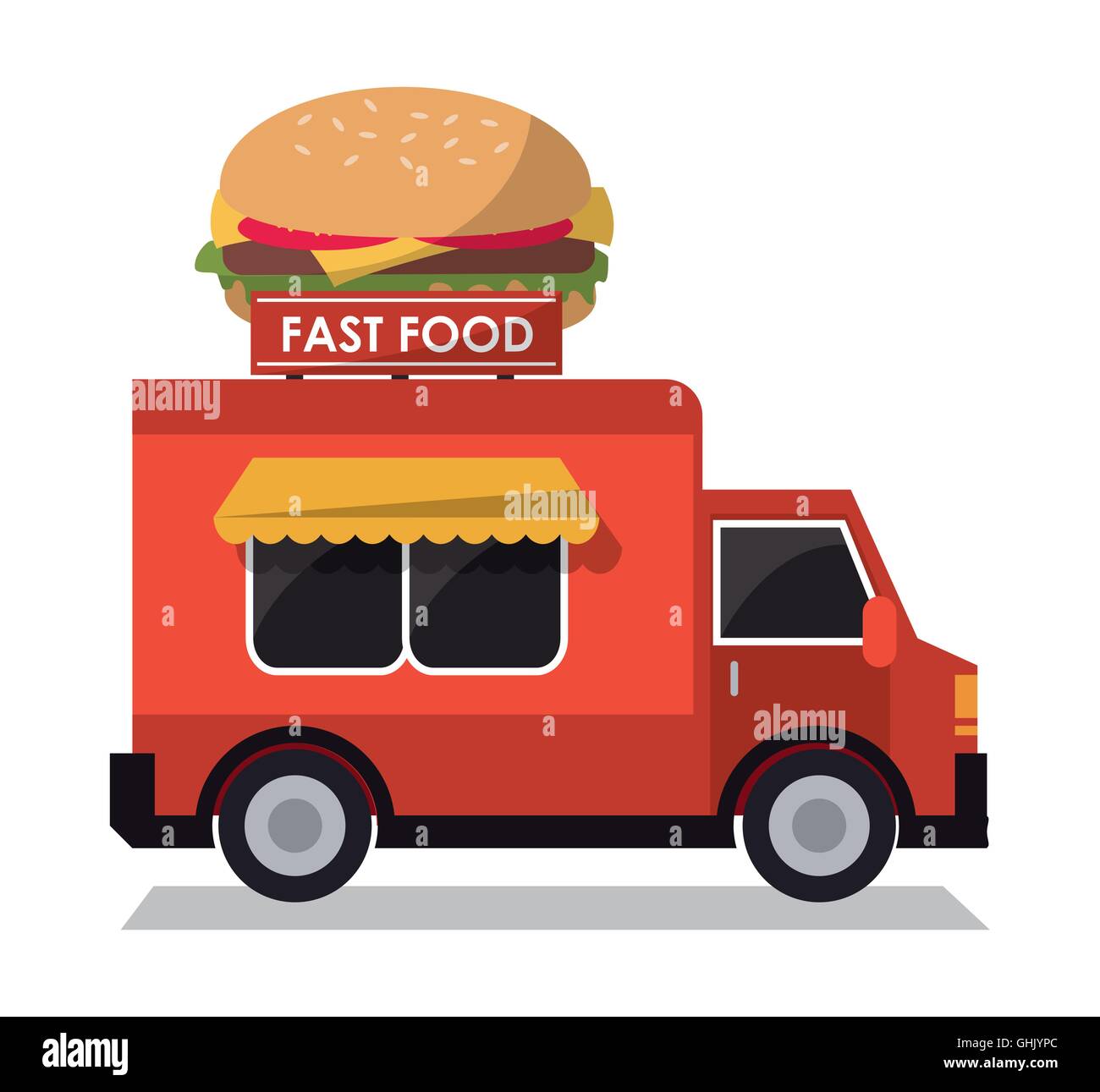 hamburger truck fast food icon. Vector graphic Stock Vector Image & Art ...