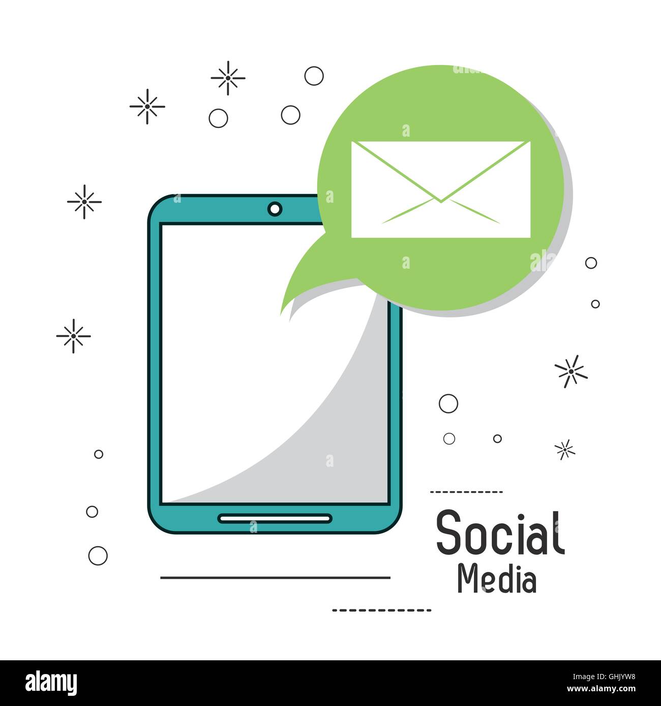 tablet envelope bubble social media icon. Vector graphic Stock Vector ...