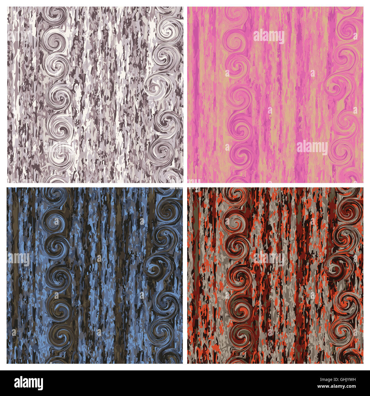Abstract seamless pattern in four color variations Stock Photo - Alamy