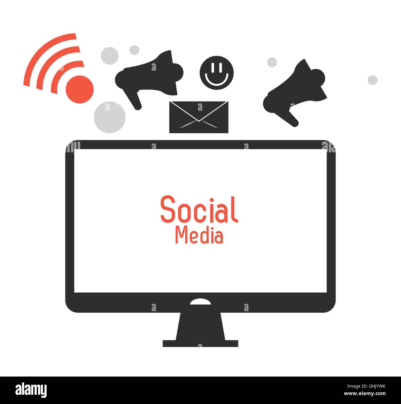 computer social media icon. Vector graphic Stock Vector Image & Art - Alamy