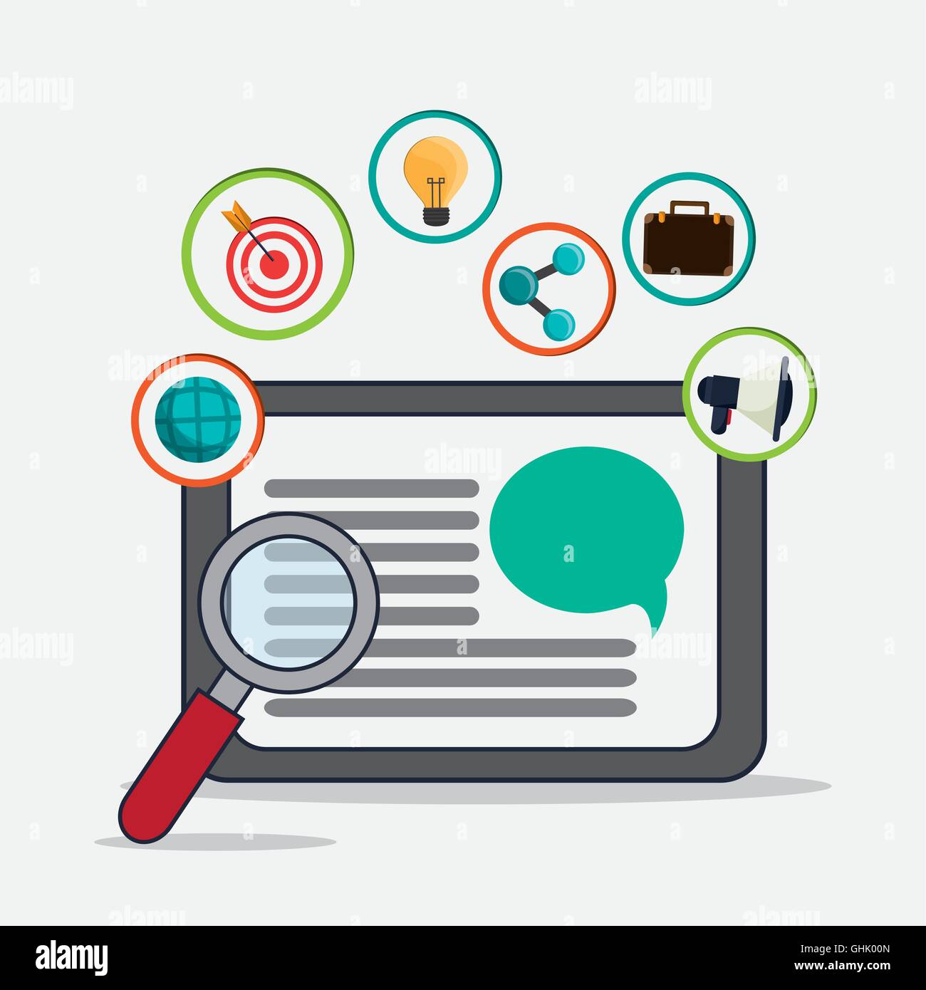 tablet social network media icon set. Vector graphic Stock Vector Image ...