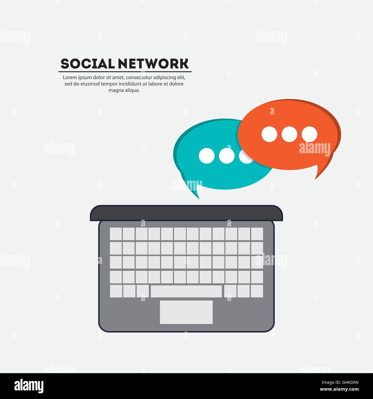 laptop social network media multimedia icon. Vector graphic Stock ...