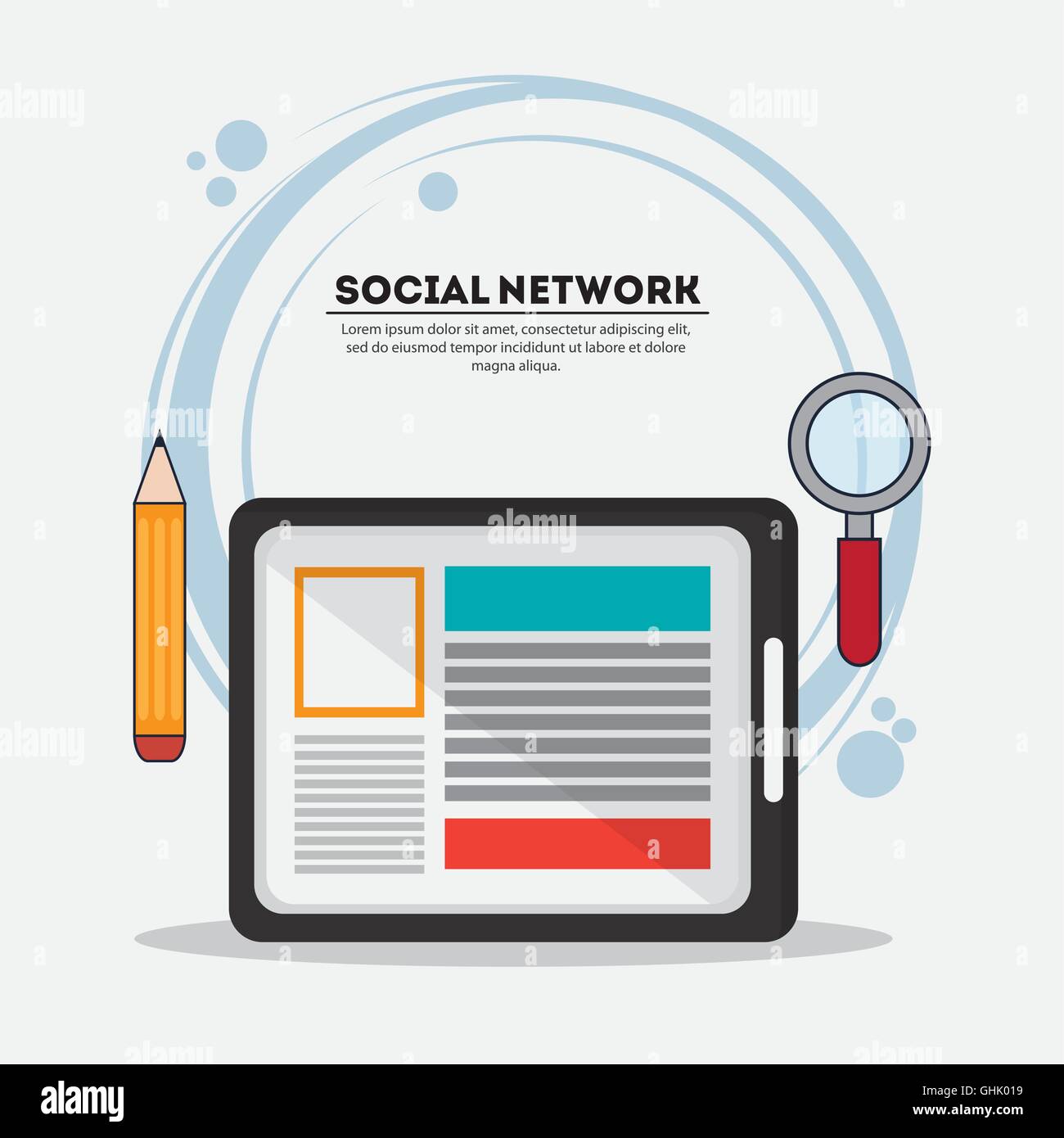 tablet social network media icon set. Vector graphic Stock Vector Image ...