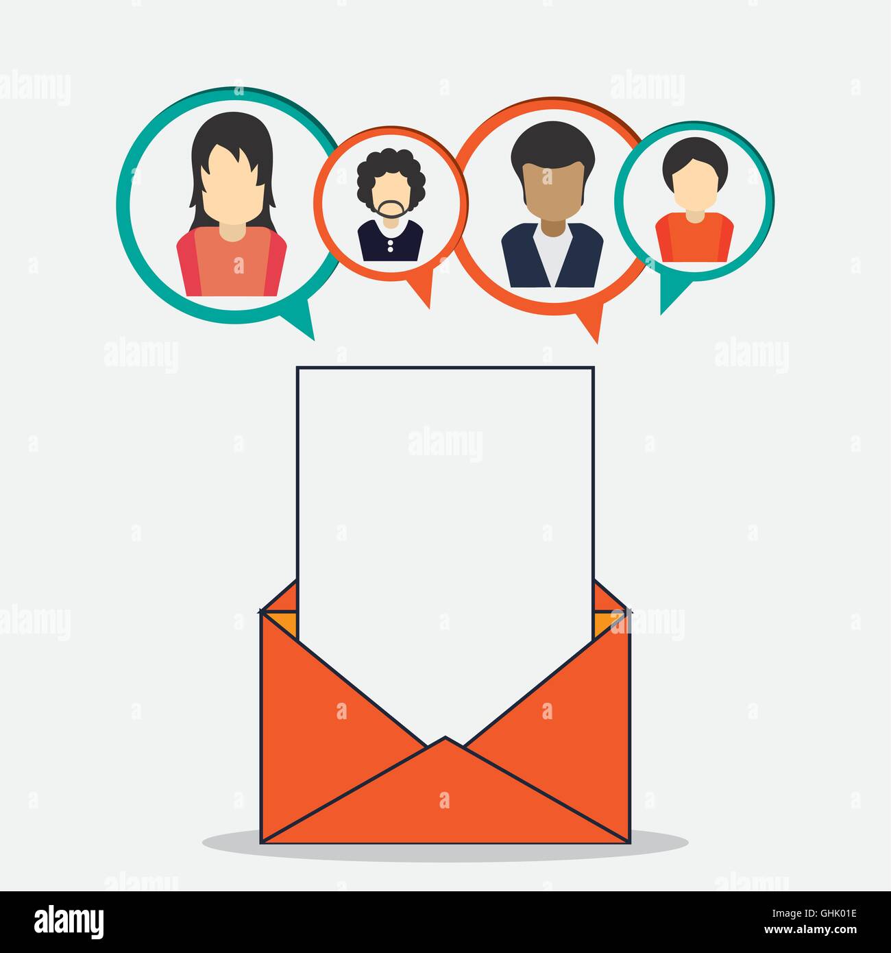 avatar envelope people social network icon. Vector graphic Stock Vector ...