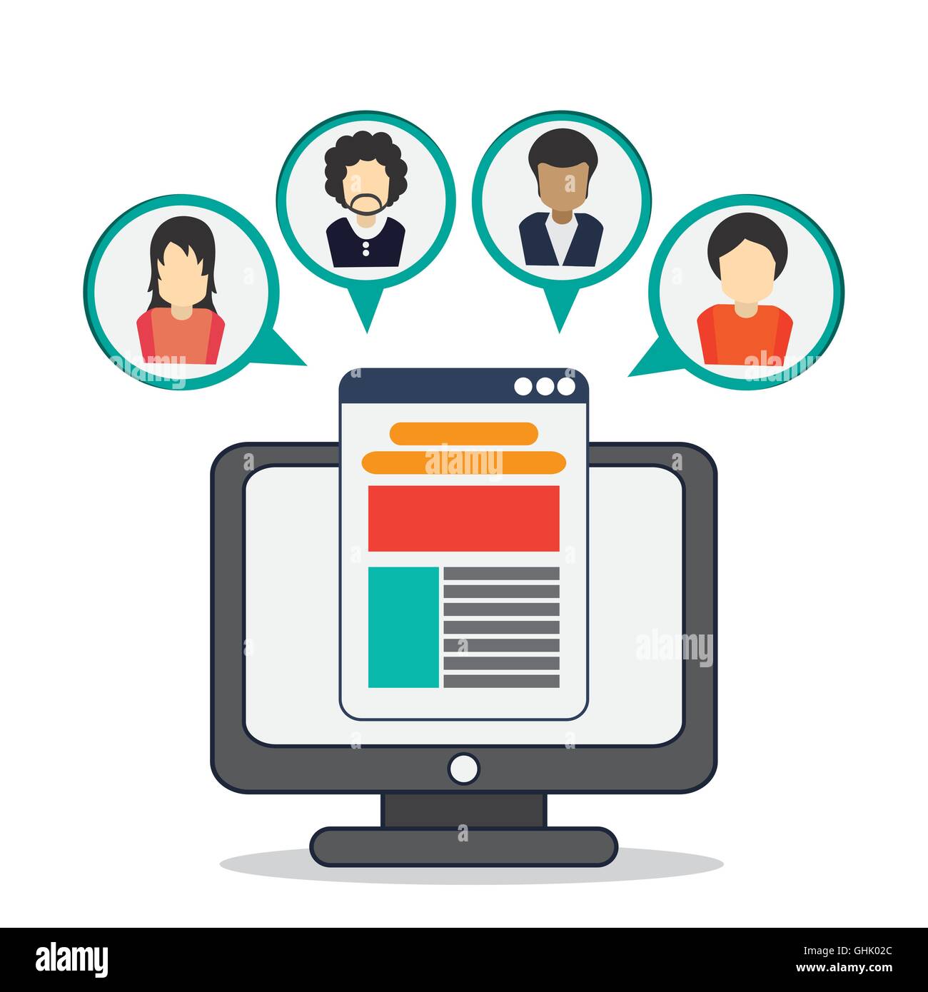 computer avatar social network icon. Vector graphic Stock Vector Image ...