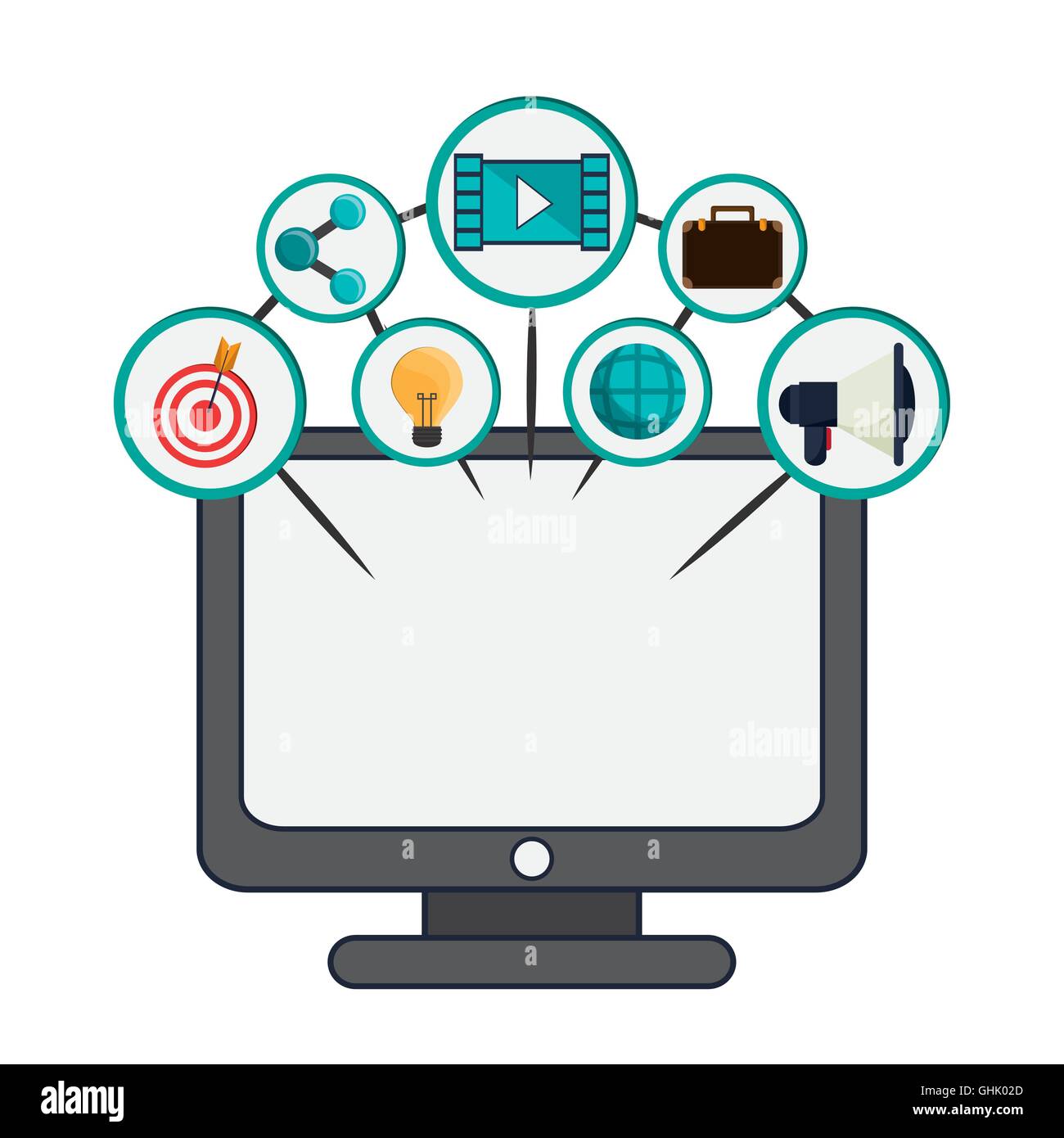 computer social network media icon set. Vector graphic Stock Vector ...