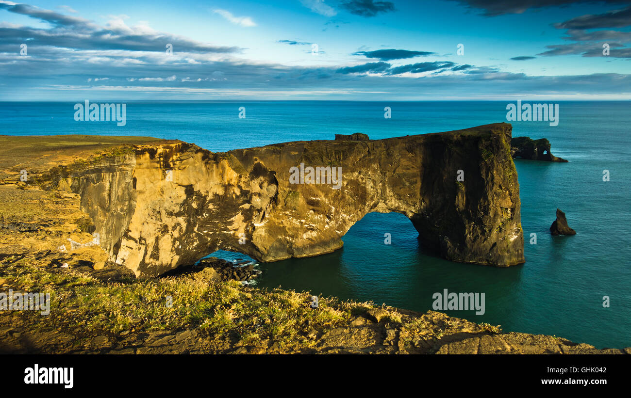 Magnificent rock arch at Dyrholaey, Iceland Stock Photo - Alamy