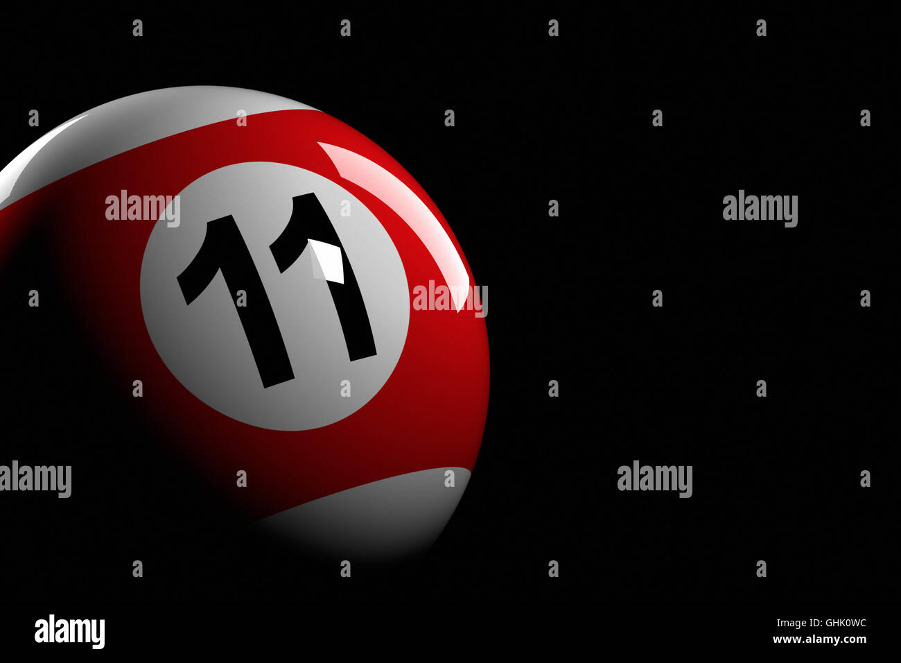 3D rendering of pool ball number 11 Stock Photo - Alamy