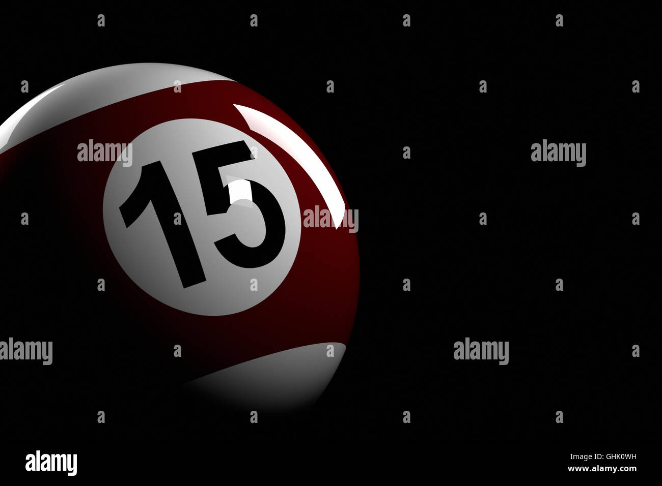 3D rendering of pool ball number 15 Stock Photo - Alamy