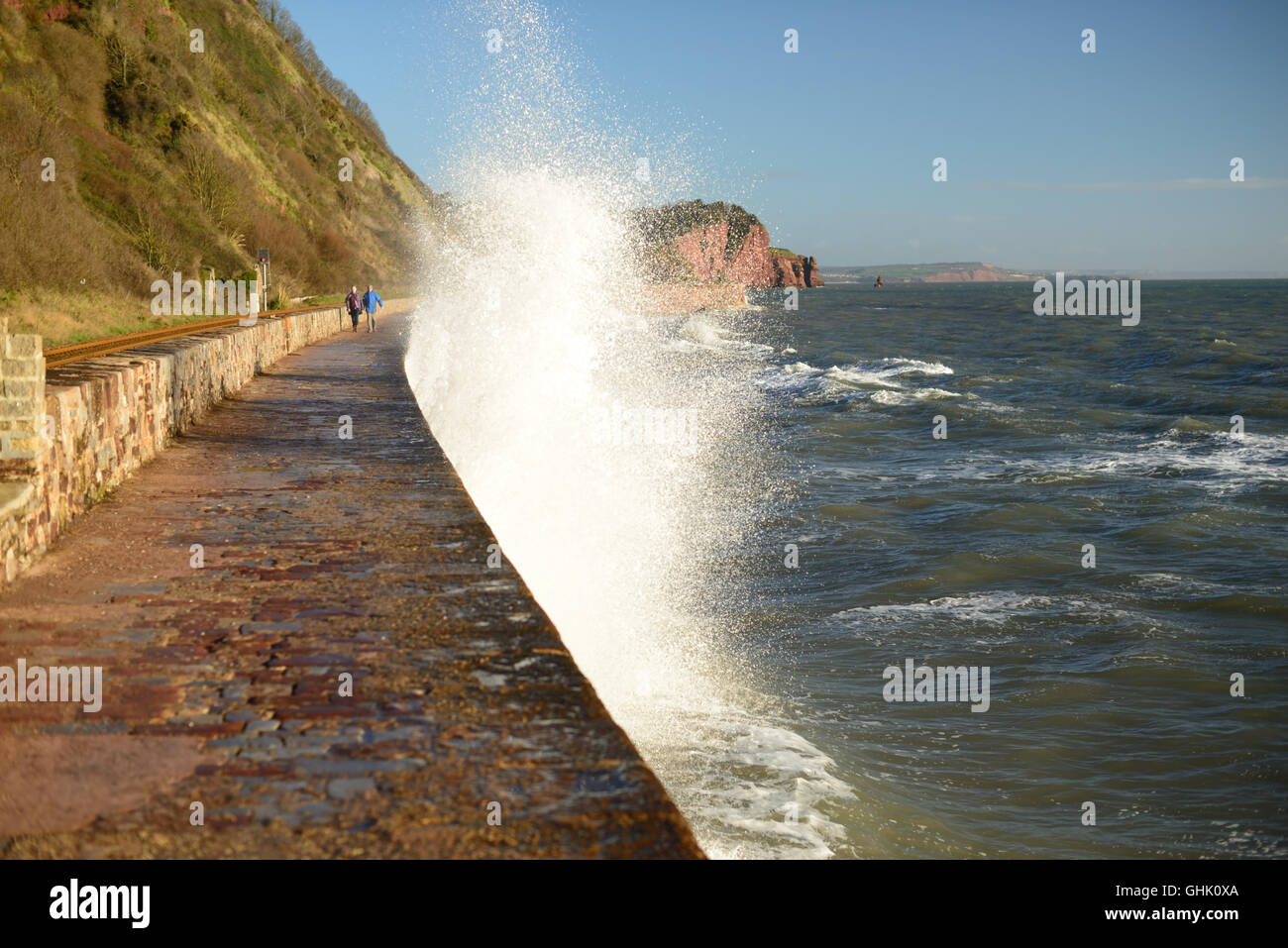 Waves crashing against sea wall hi-res stock photography and images - Alamy