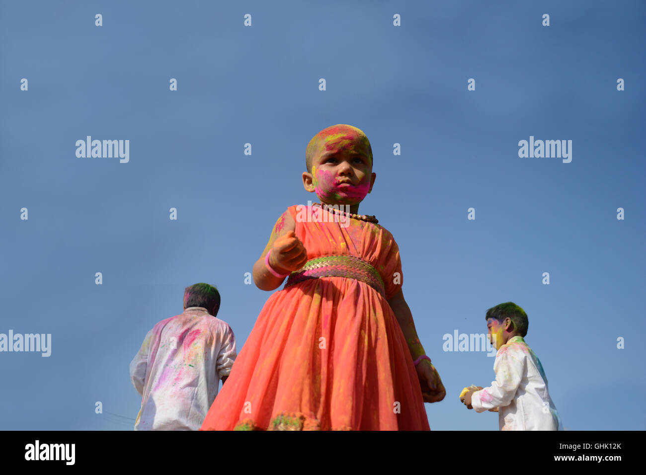 Children are enjoying Holi, the color festival of India. The festival ...