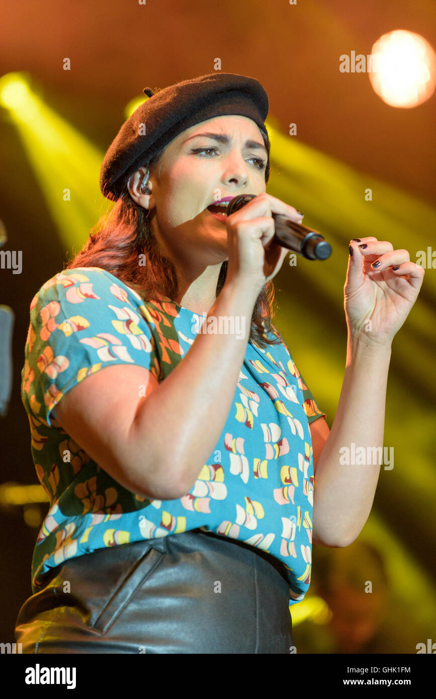 Caro Emerald performing at the Larmer Tree Festival, Wiltshire, England ...
