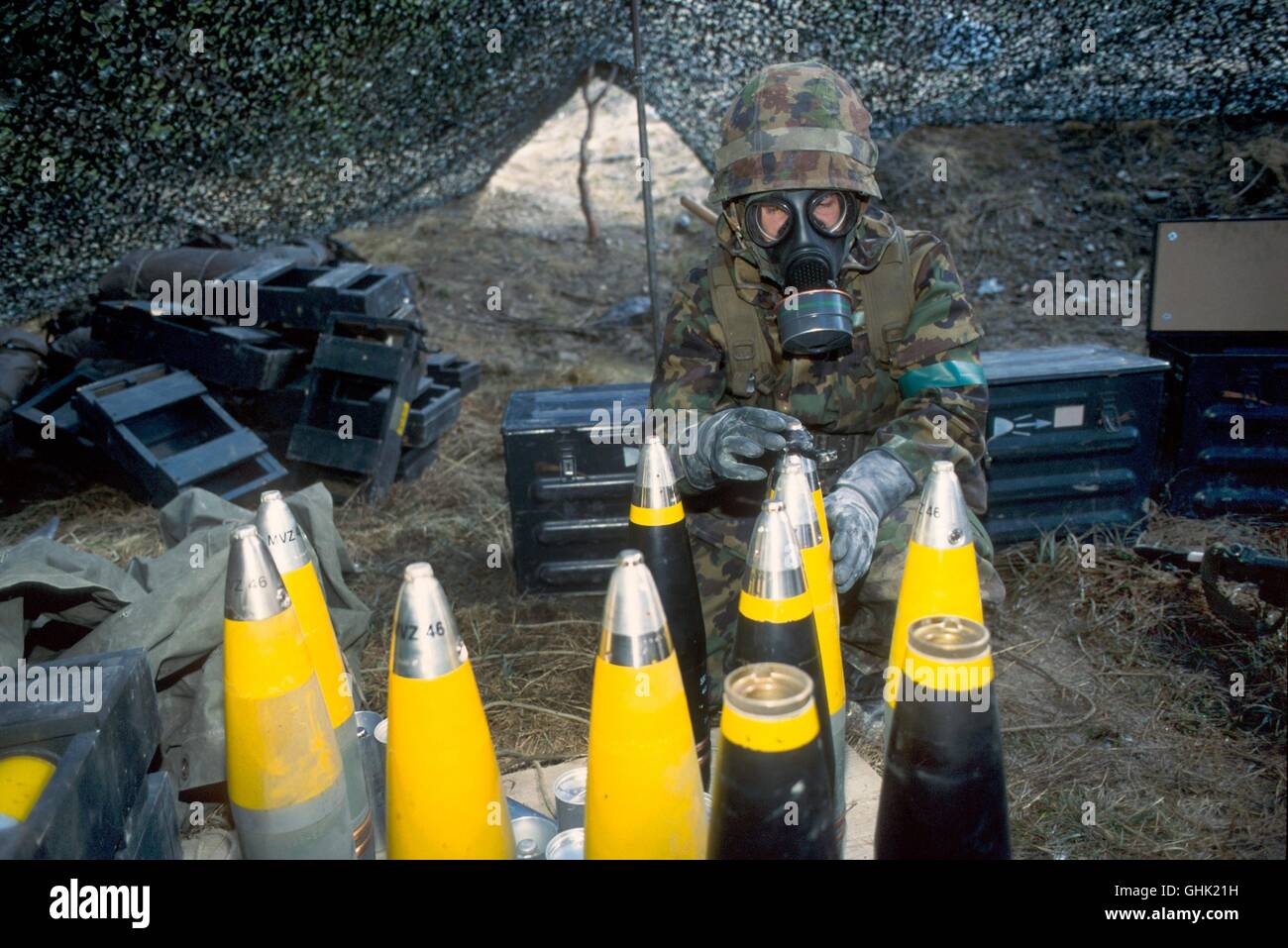 Swiss army, training to the combat in NBC environment (Nuclear ...