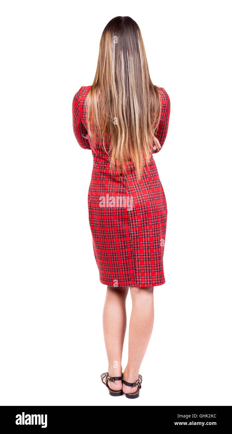 back view of standing young beautiful woman Stock Photo - Alamy