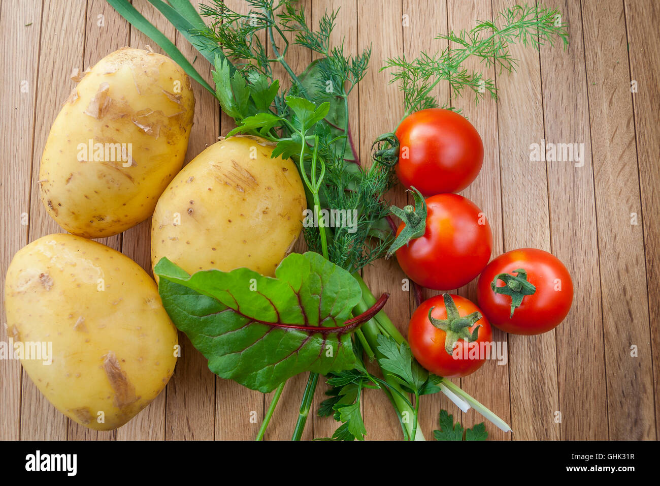Vegetables On Table Stock Photo - Alamy
