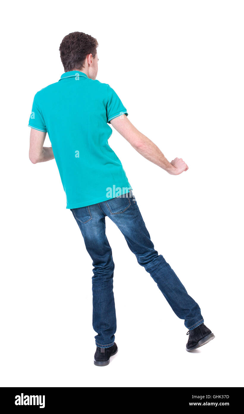 back view of dancing young man Stock Photo - Alamy