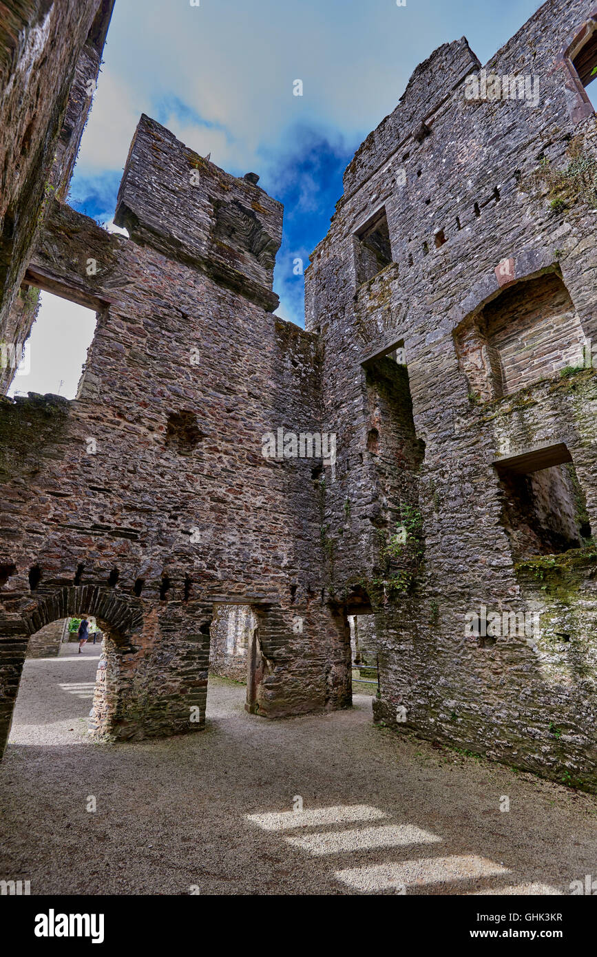 Berry Pomeroy Castle, a Tudor mansion within the walls of an earlier ...