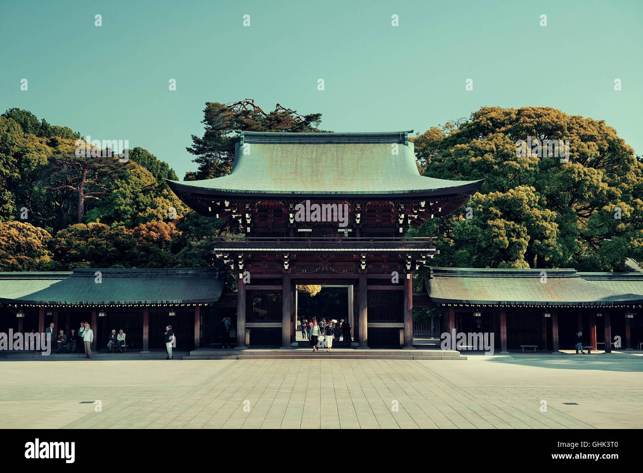 TOKYO, JAPAN - MAY 15: Meiji Jingu Shrine historical buildings on May ...
