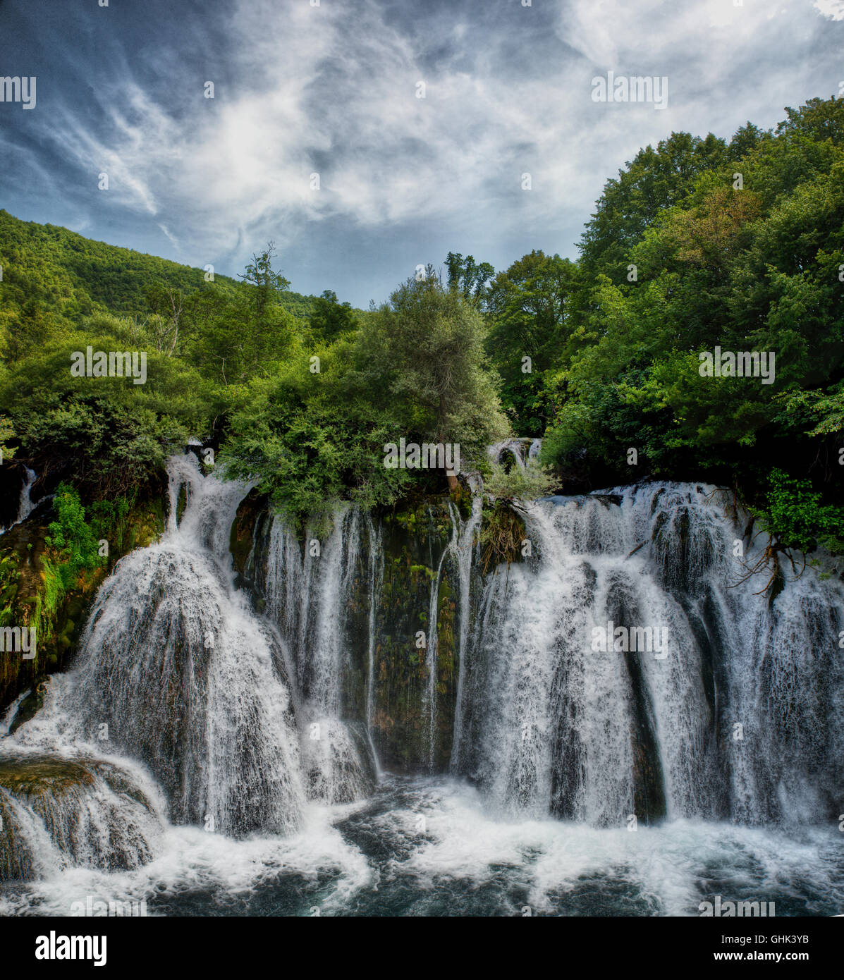 nice Plitvice Lakes national park waterfall, Plitvica, croatia Stock ...